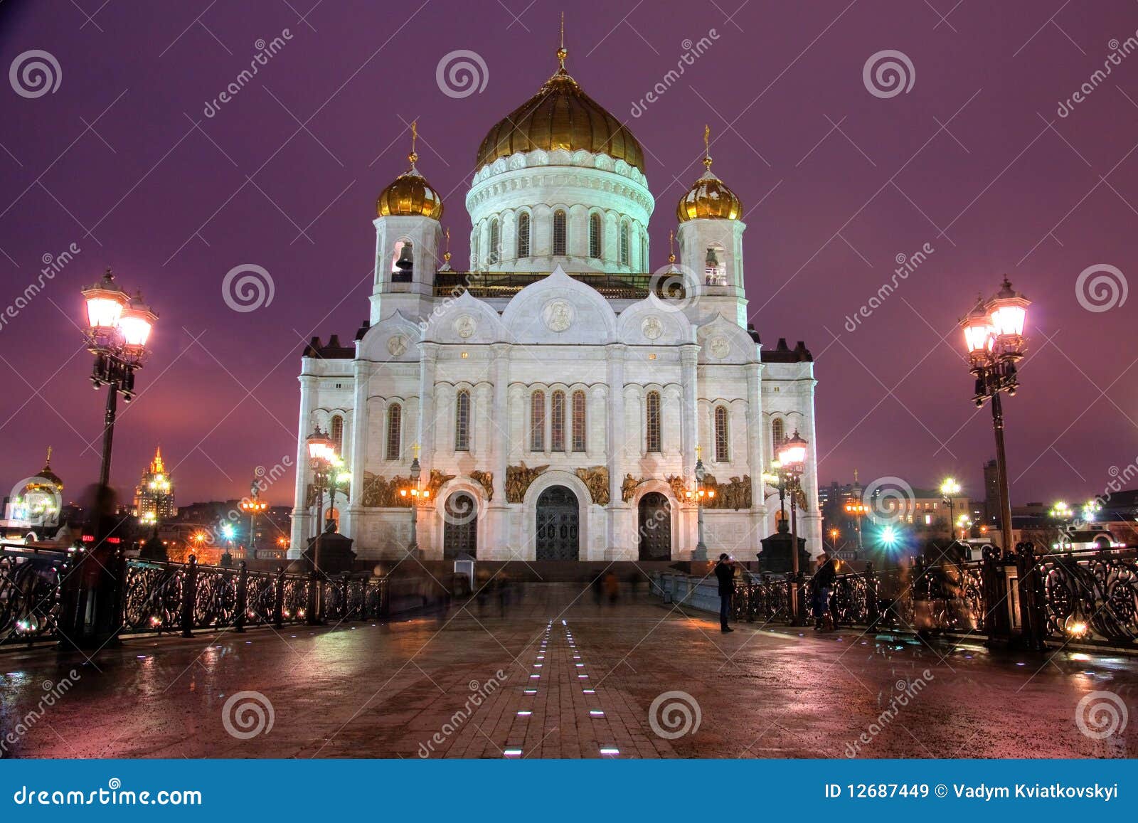 Moskow night stock image. Image of city, center, urban - 12687449