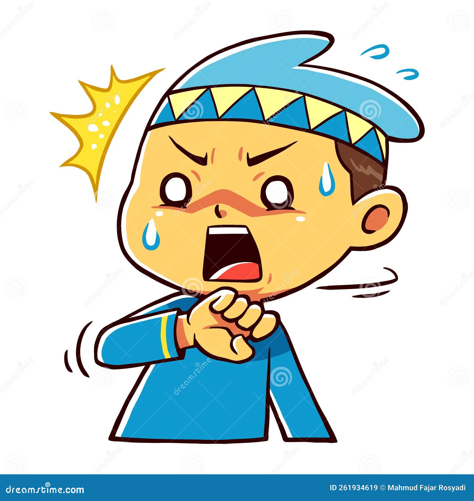 Moslem Boy Character Shocked Pose Stock Illustration - Illustration of ...