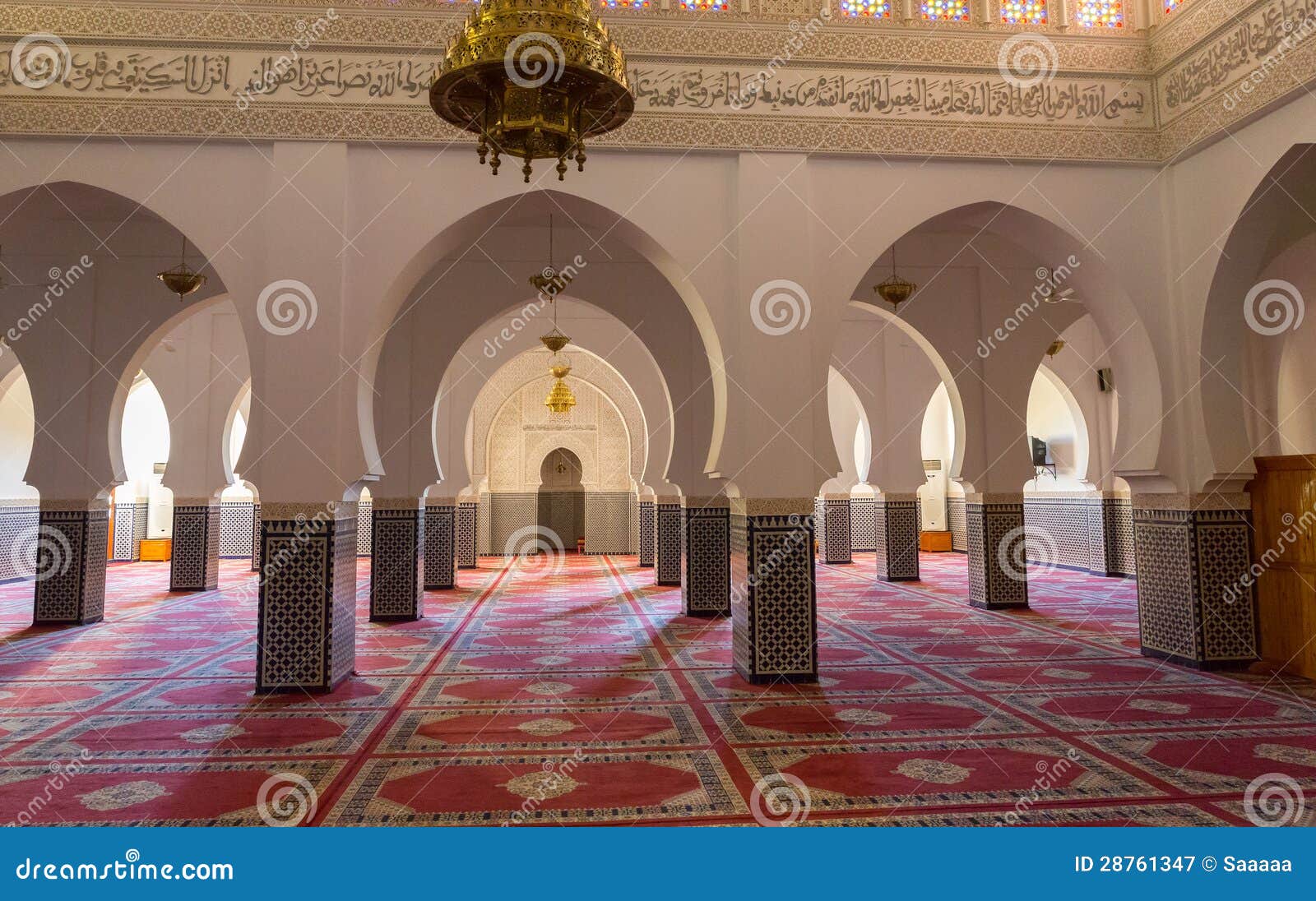 Mosque stock image. Image of wide, floor, columns, interior - 28761347