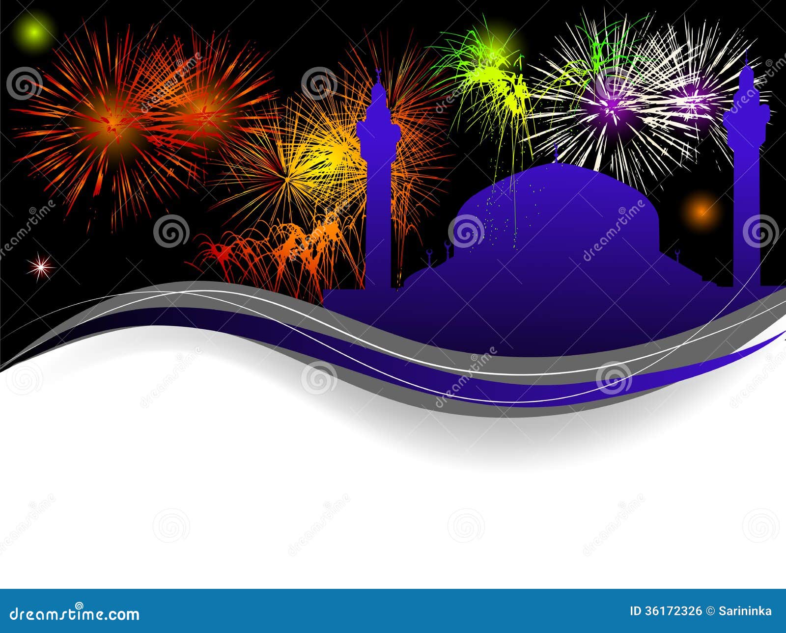 Mosque stock vector. Illustration of muslim, blue, architecture - 36172326