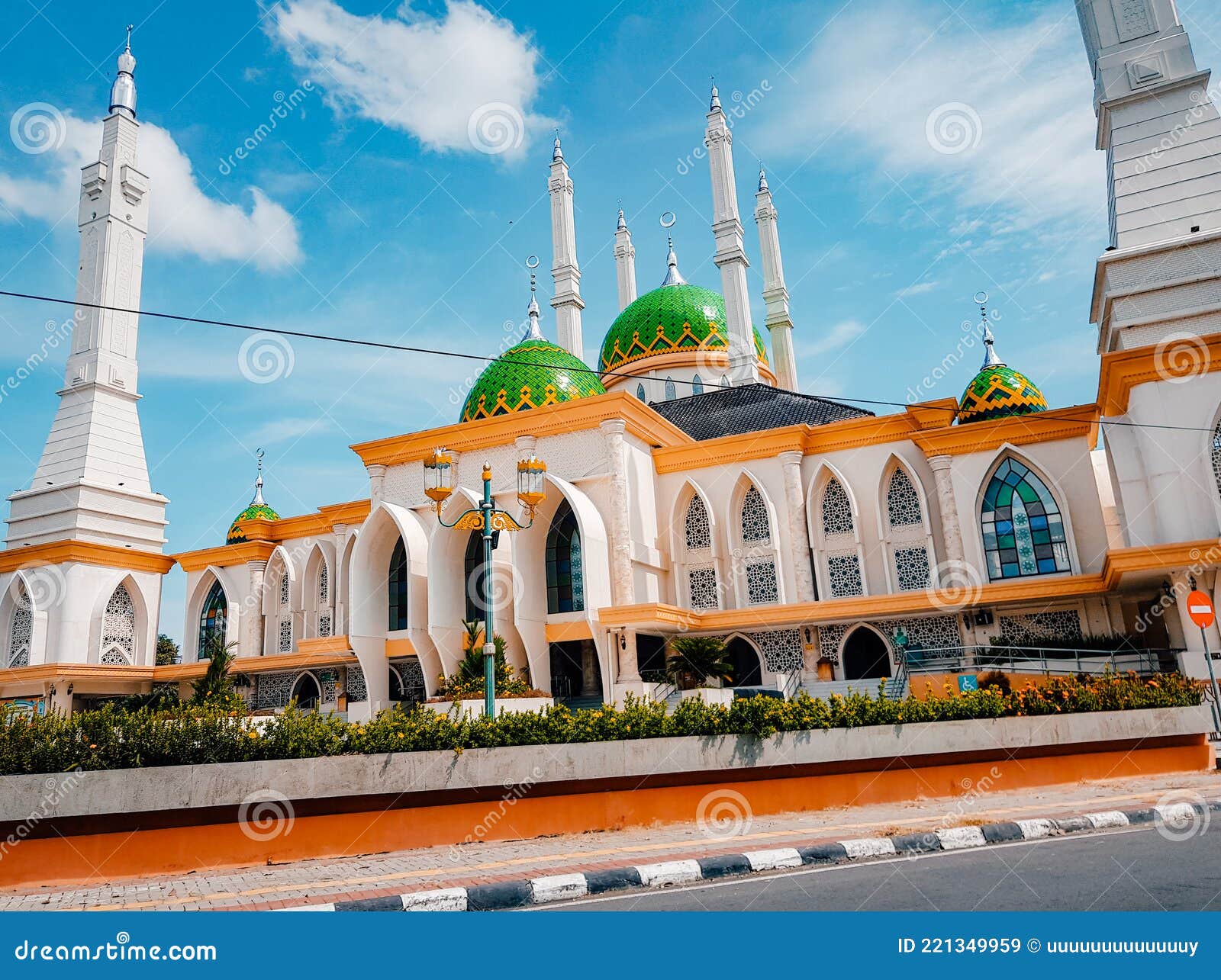 Mosque Across the Street in Central Java Stock Image - Image of tourism ...