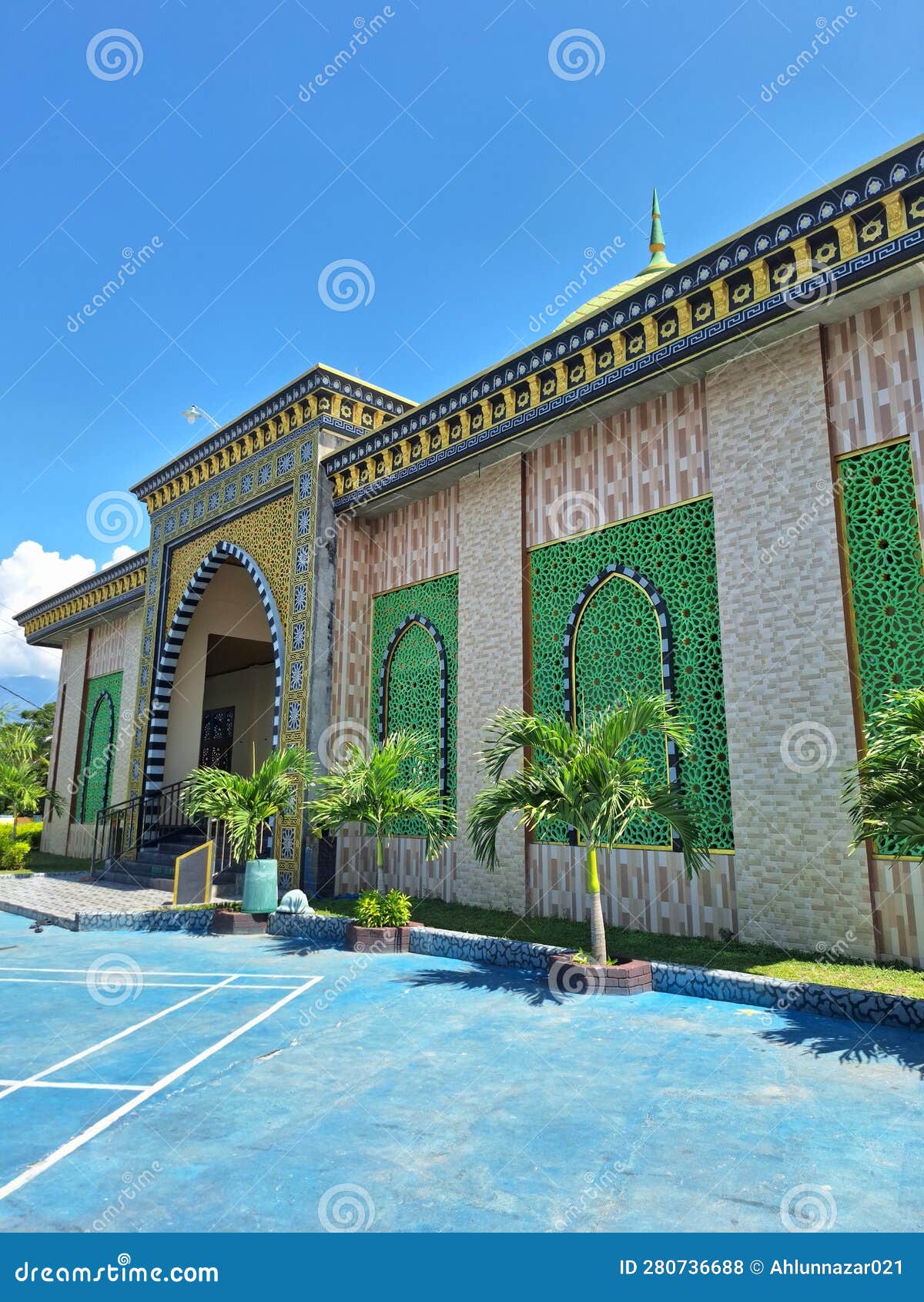 A Mosque with an Aesthetic Design Seen from the Outside Stock Photo ...