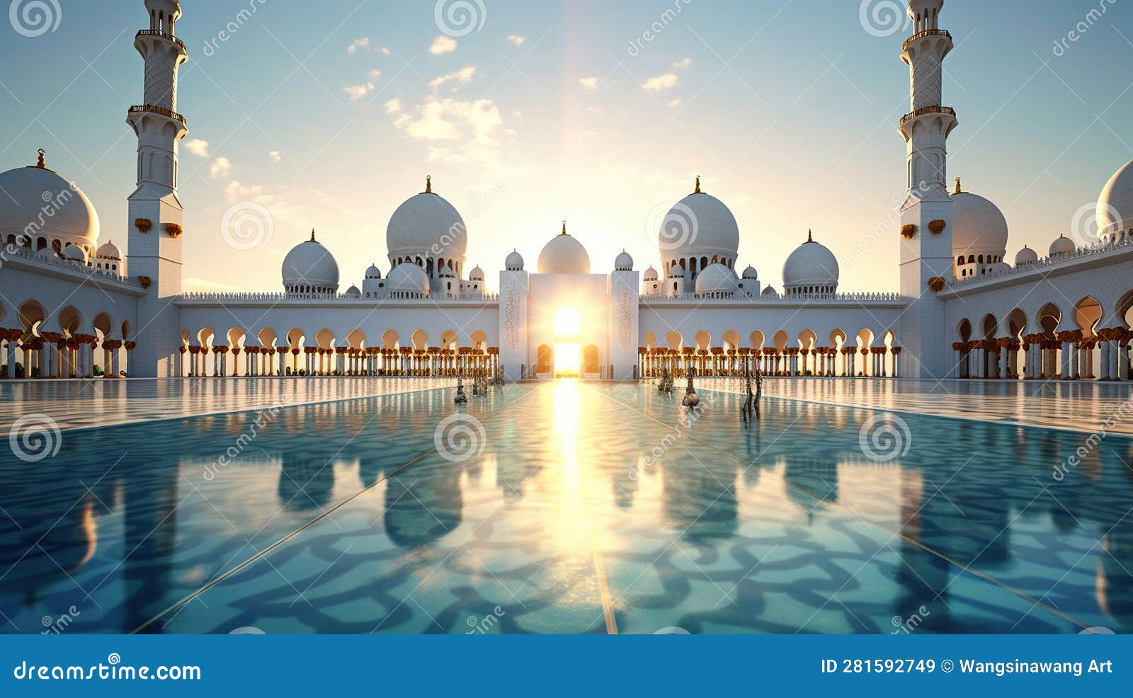 Mosque AI Generated Image stock illustration. Illustration of scenery ...