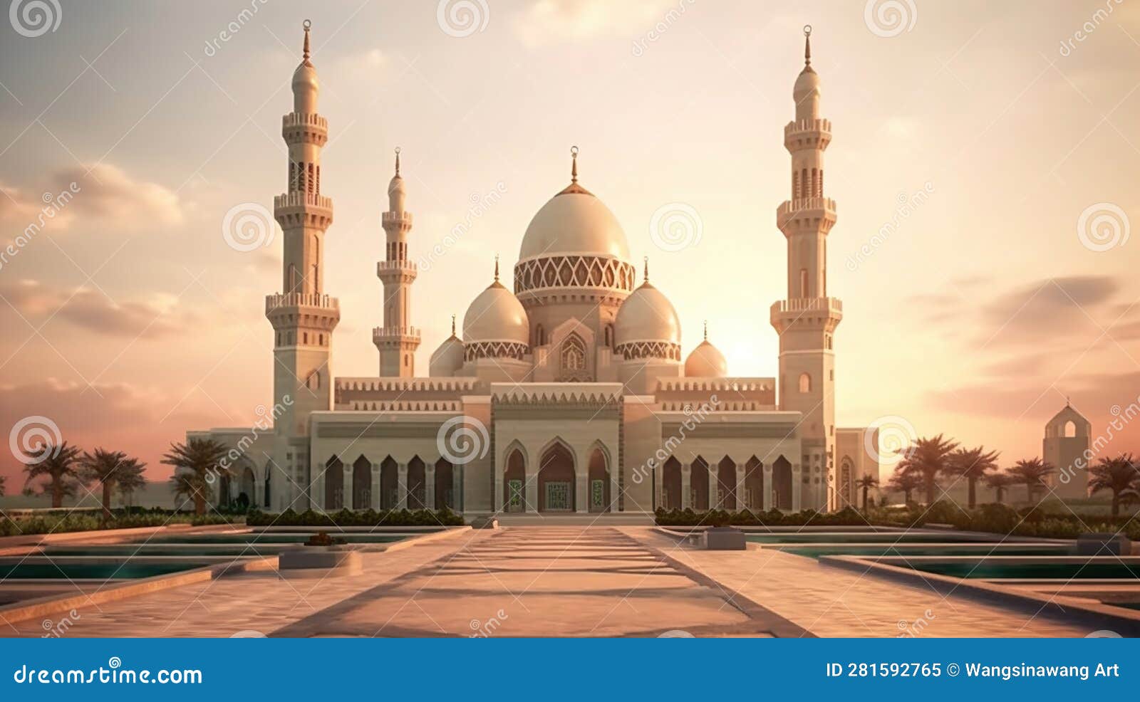 Mosque AI Generated Image stock illustration. Illustration of arabian ...