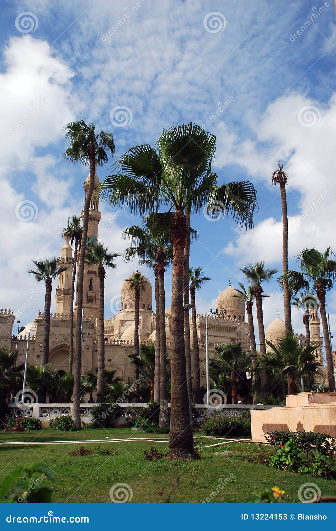Mosque of Al-Mursi Abul Abbas, Alexandria Stock Image - Image of domes ...