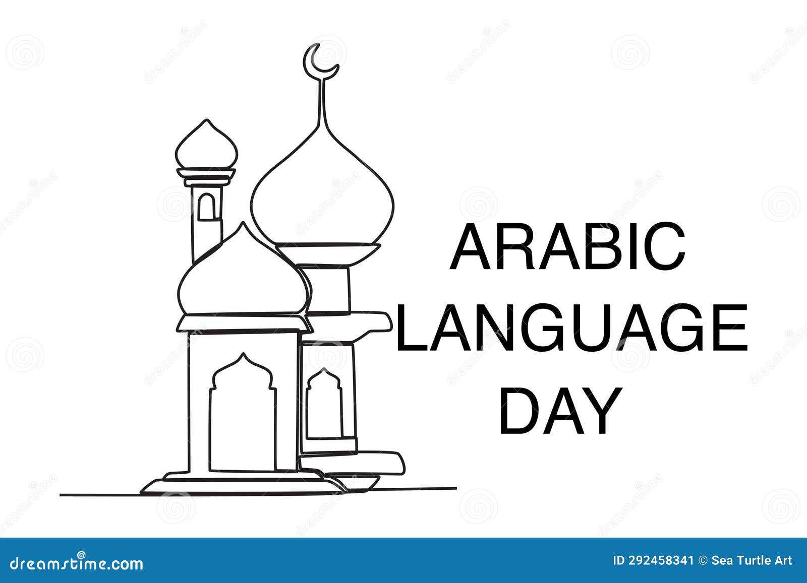 A Mosque with an Arabic Concept Stock Vector - Illustration of 18th ...