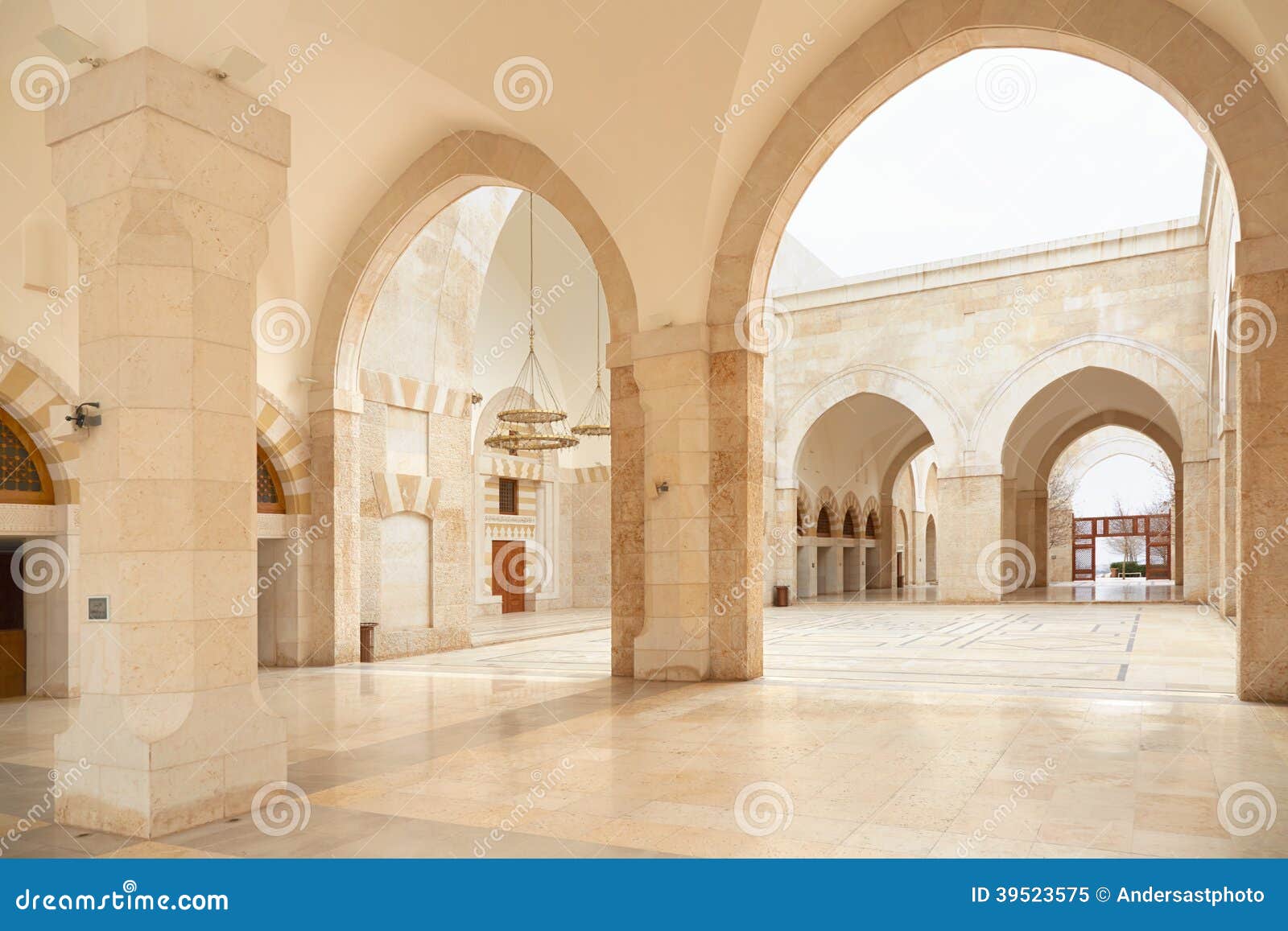 Mosque Arcade in Amman, Jordan Editorial Image - Image of architecture ...
