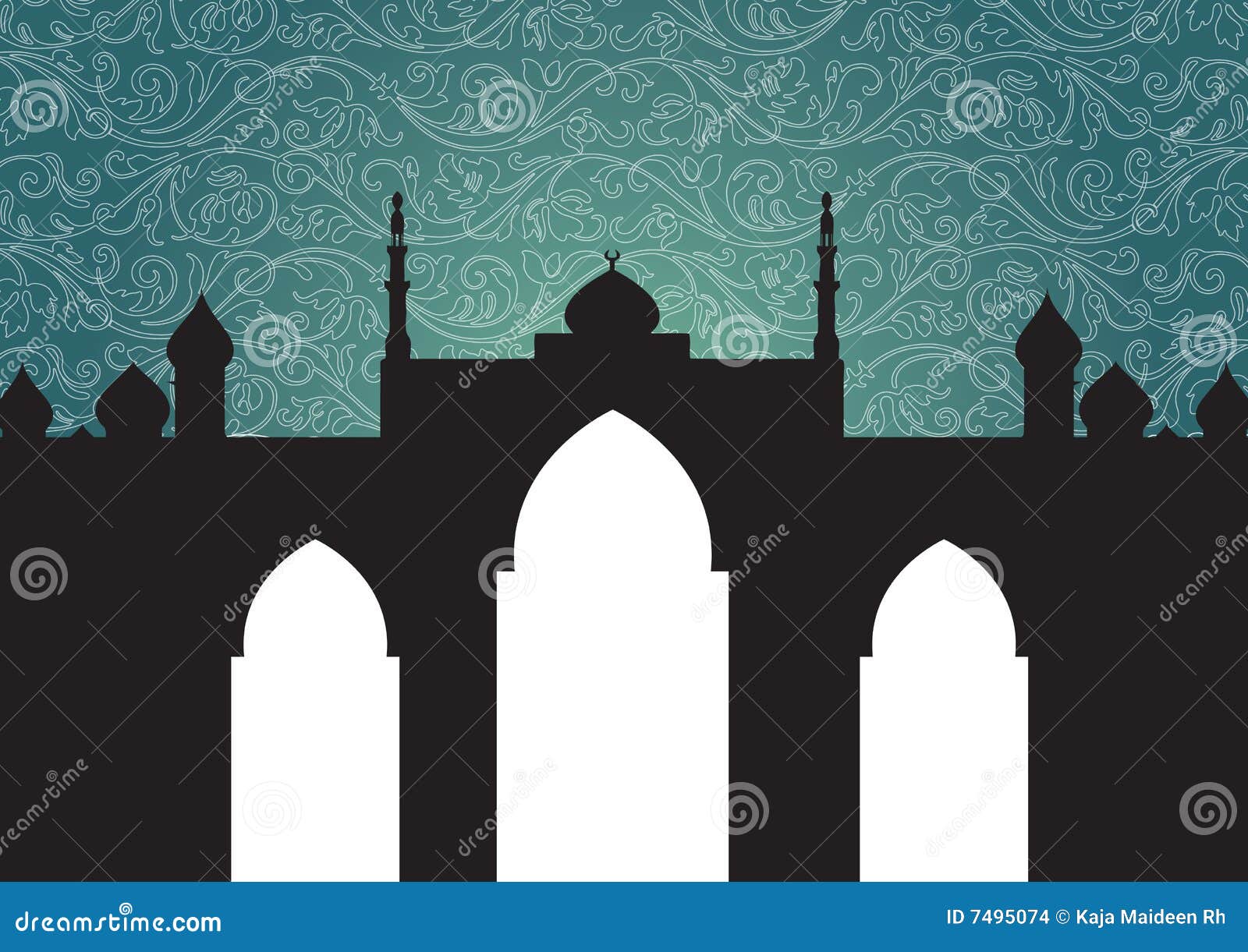 Mosque background stock vector. Illustration of decorative - 7495074