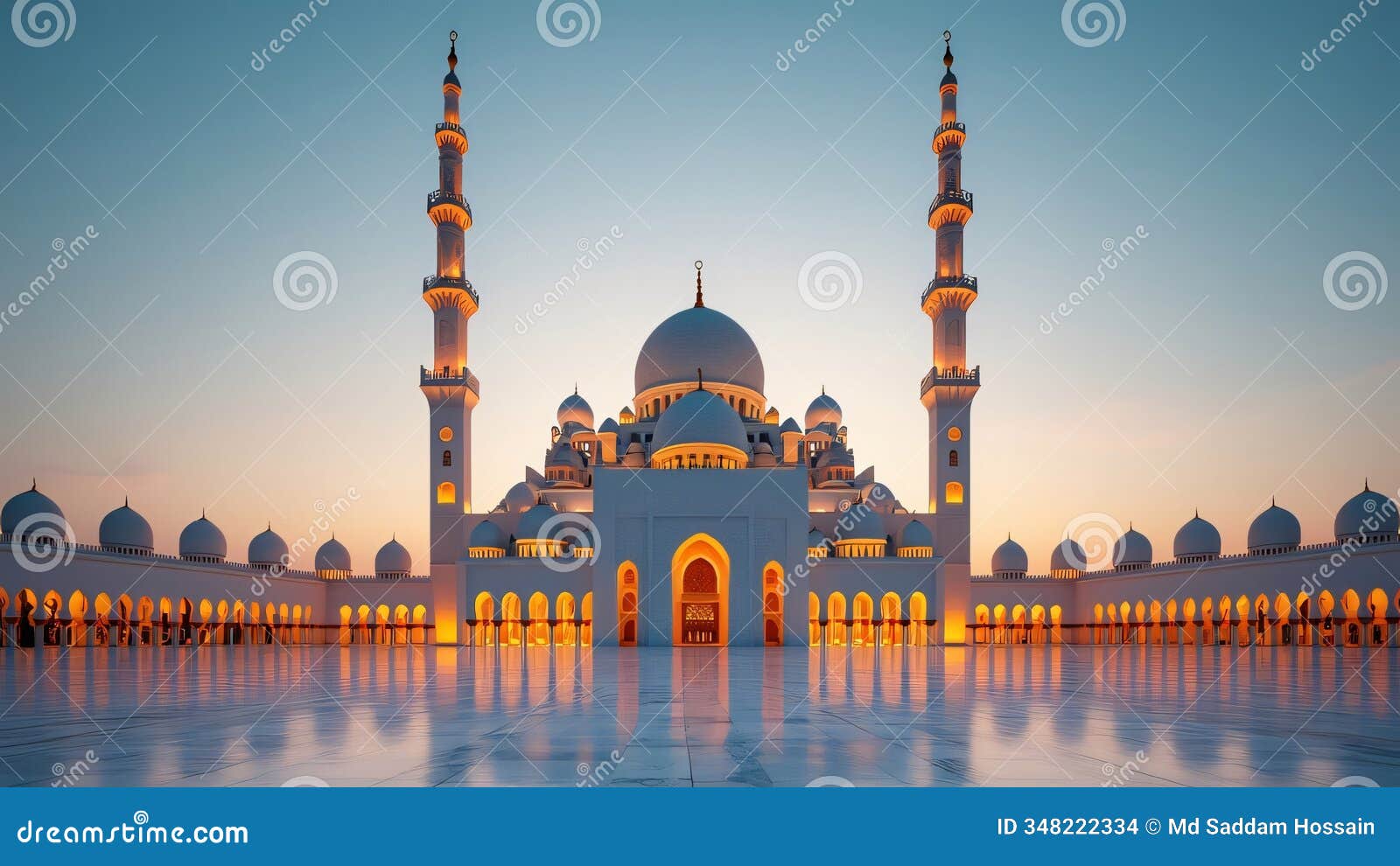 Mosque Background Islamic Mosque with Sky and Sunset Ramadan Mosque ...
