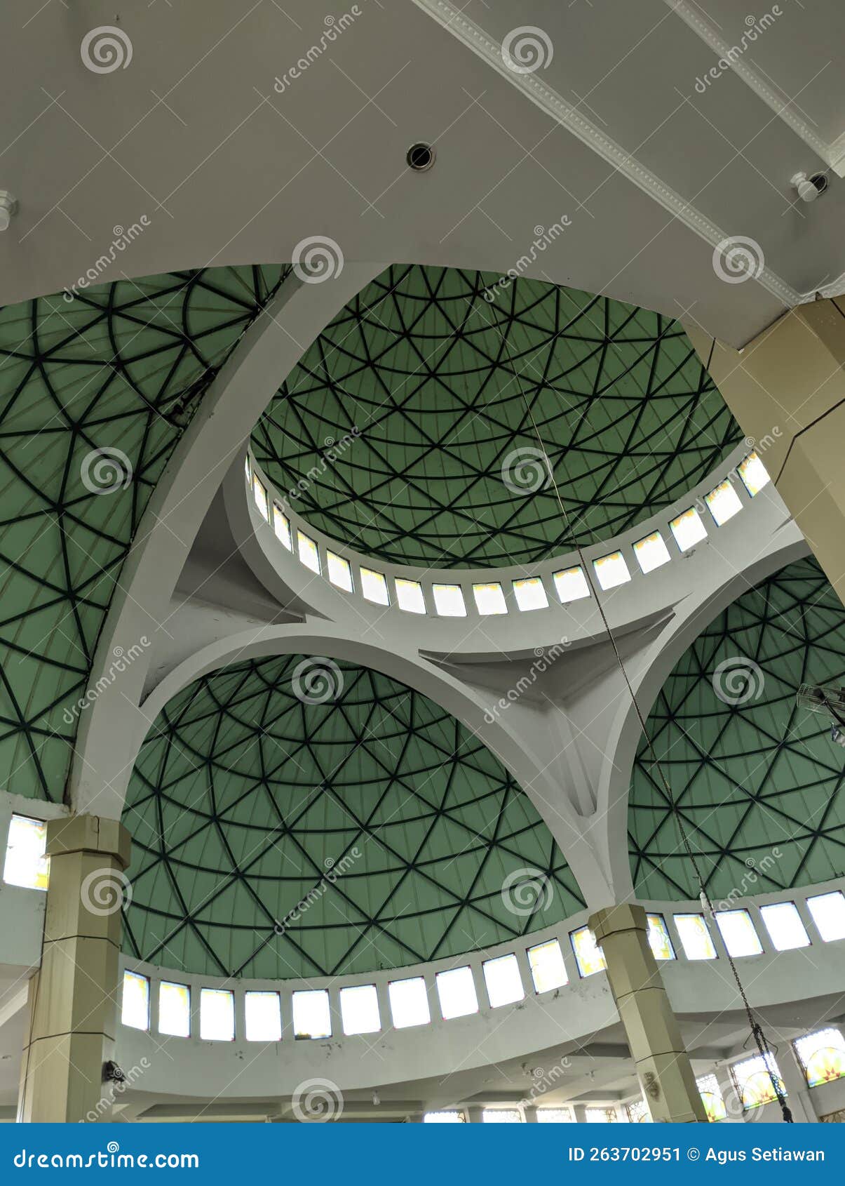 Mosque Beautiful Green Dome with Simmetryc Pattern Stock Image - Image ...