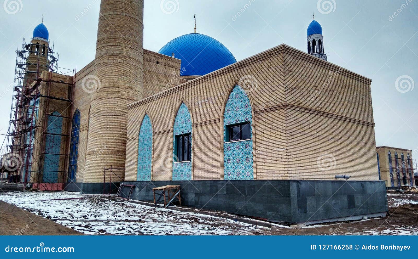 A Mosque is Being Built in the Clear Sky Stock Photo - Image of islam ...