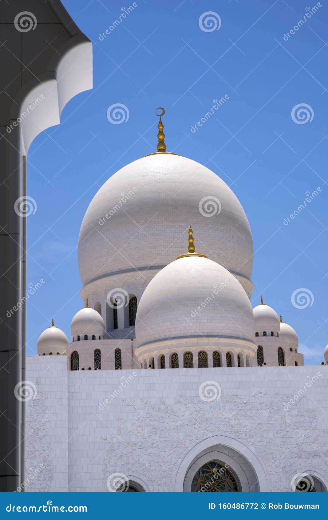 Mosque with blue sky stock photo. Image of design, minaret - 160486772