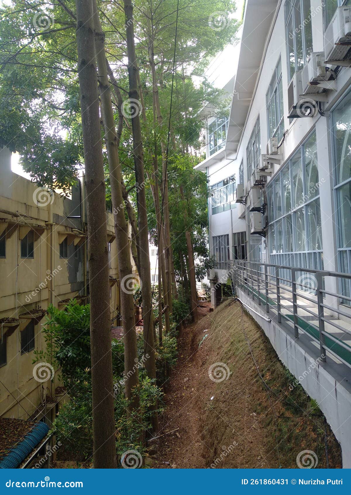 Architecture Building on the Hillside Stock Image - Image of town ...