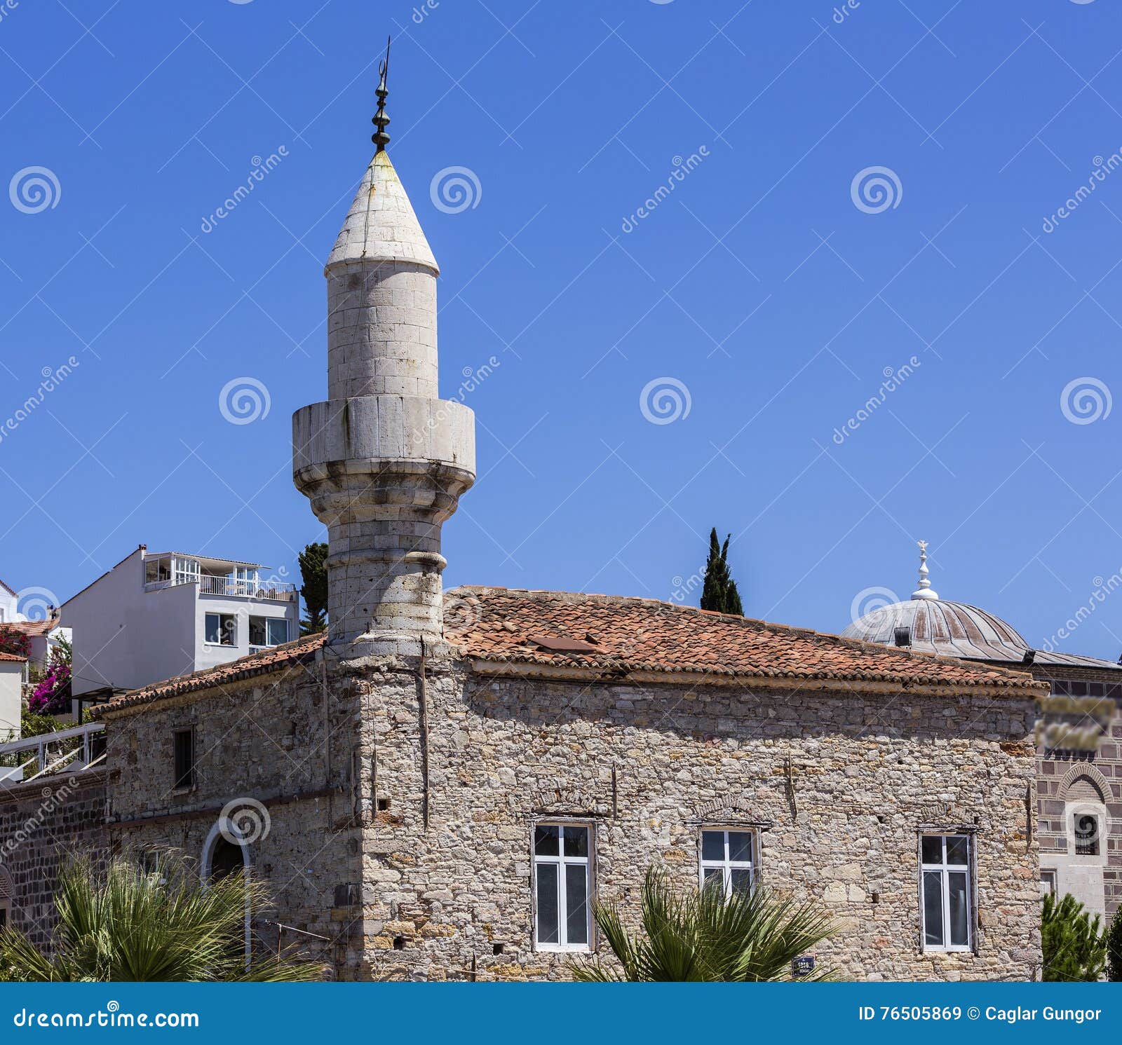 Mosque in Cesme stock image. Image of catle, house, mosque - 76505869