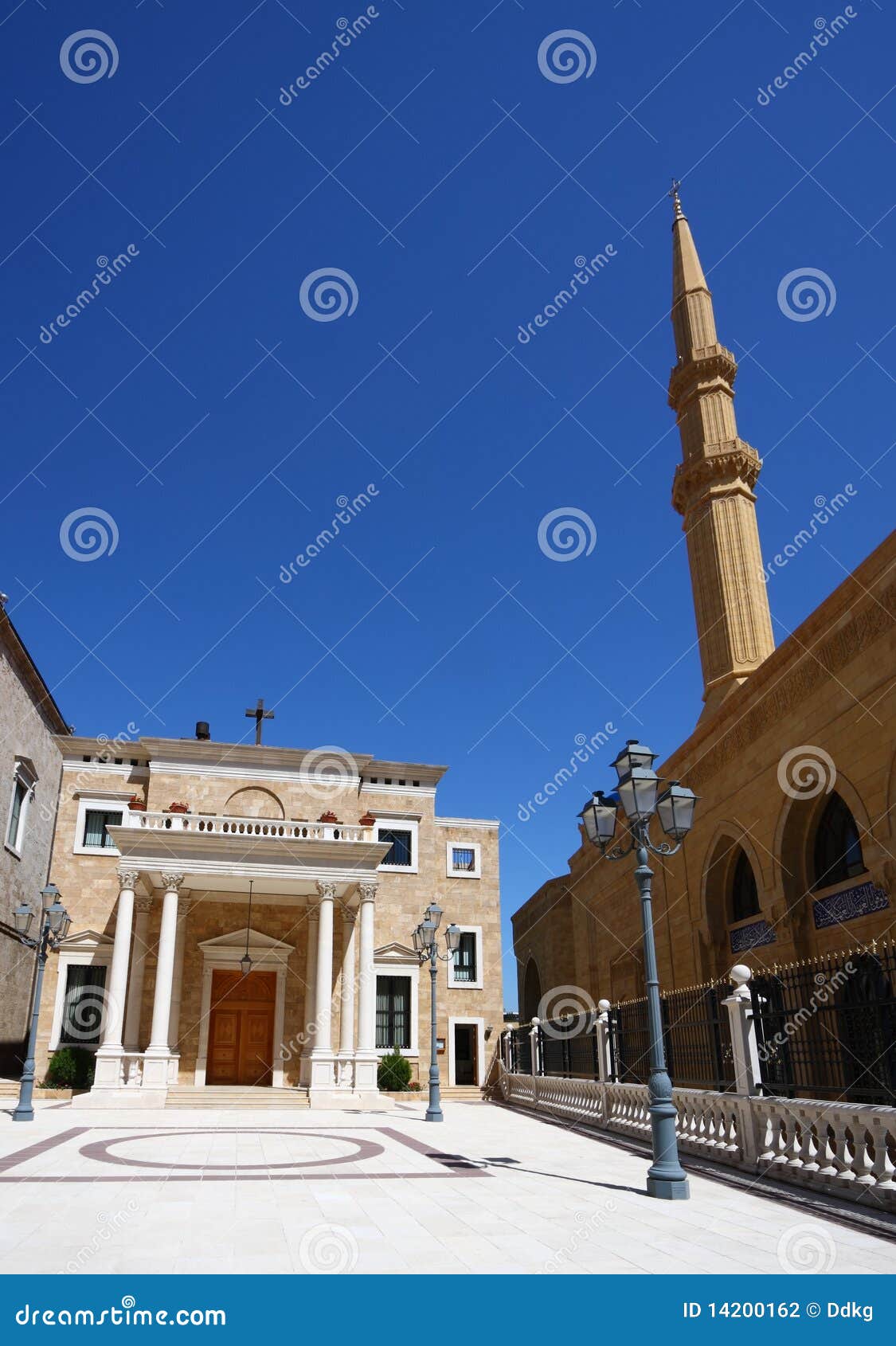 Mosque and Church, Beirut- Lebanon Stock Photo - Image of minaret ...
