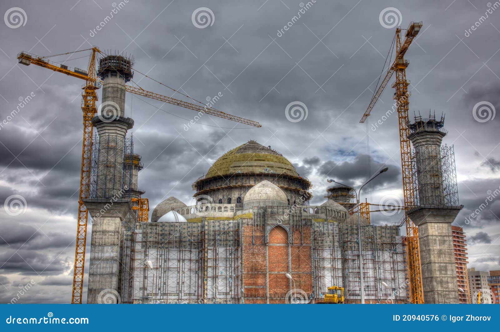 Mosque construction. stock photo. Image of sultan, kazakhstan - 20940576