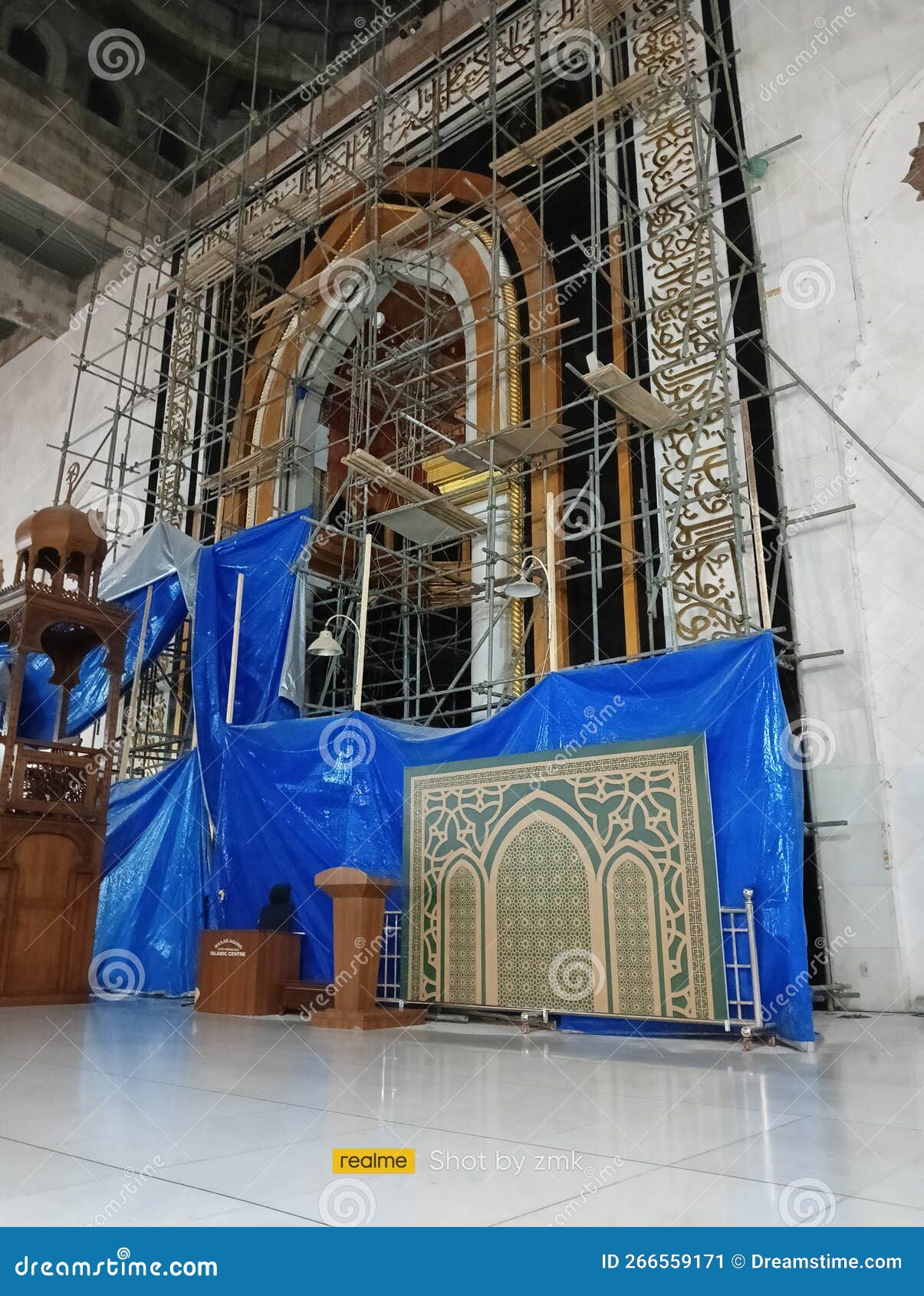 Mosque construction stage stock image. Image of design - 266559171