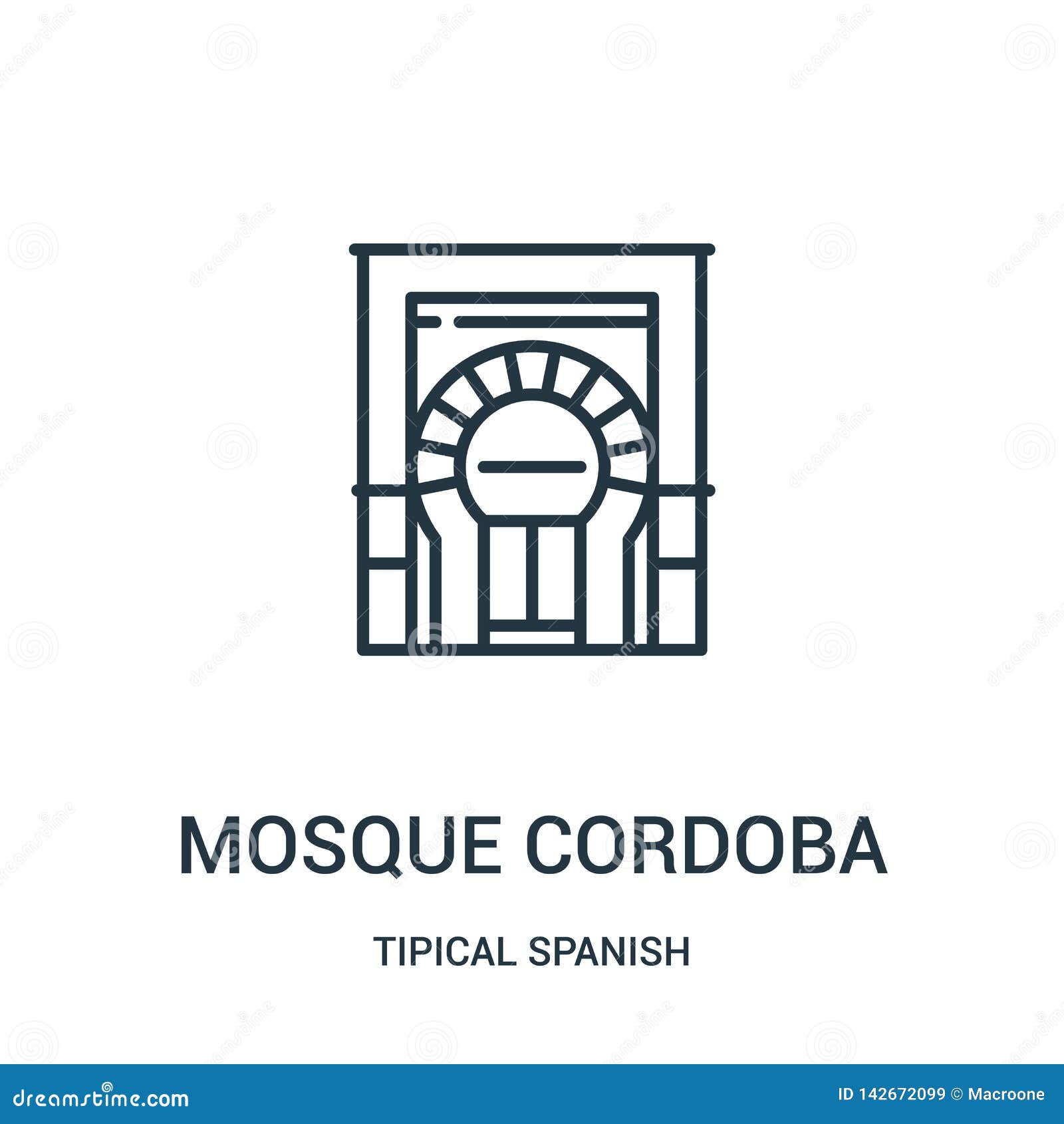 Mosque Cordoba Icon Vector from Tipical Spanish Collection. Thin Line ... Mosque Cordoba Icon Vector from Tipical Spanish Collection. Thin Line ...
