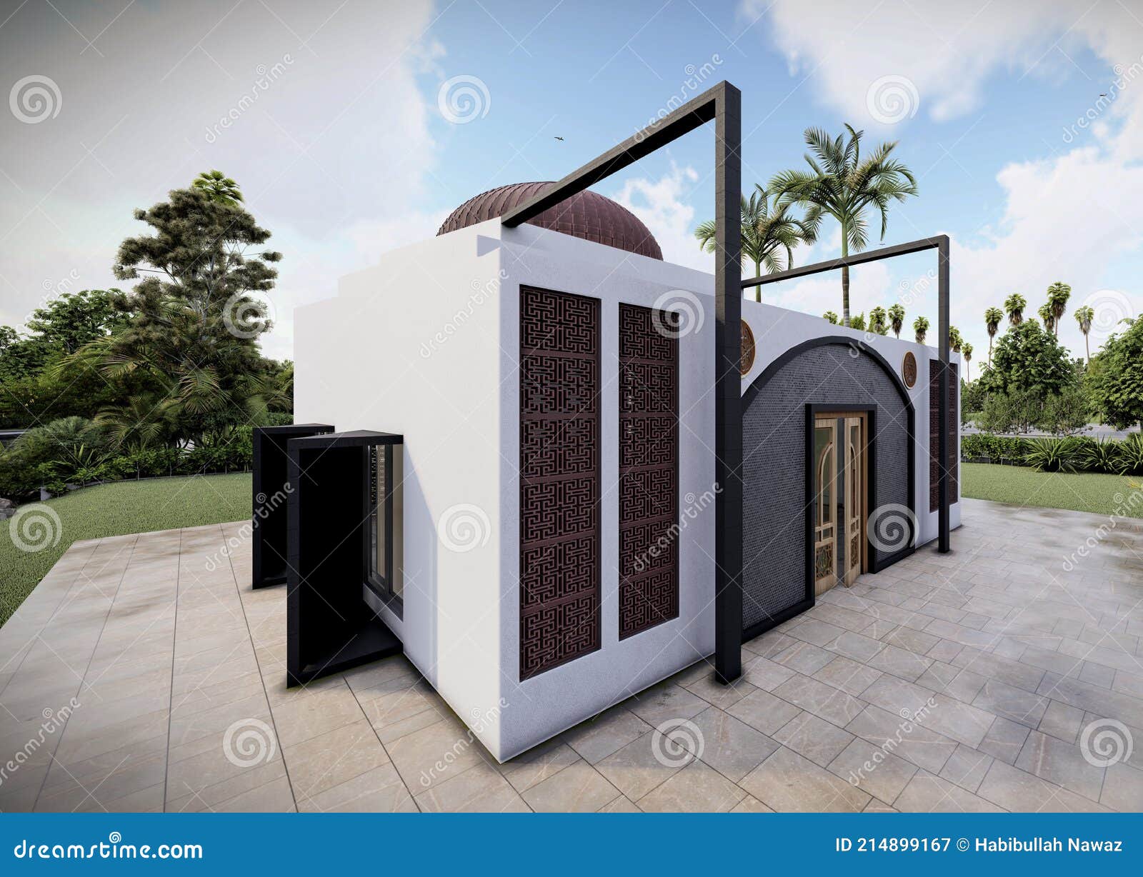 Mosque 3d Design â€“ Beautiful Masjid Stock Illustration - Illustration ...