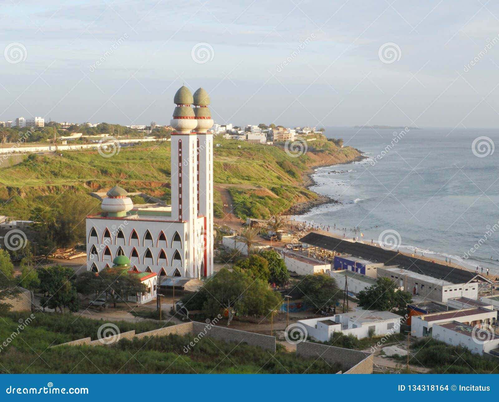 MOSQUE of DIVINITY in FRONT of DAKAR BEACH Stock Photo - Image of front ...