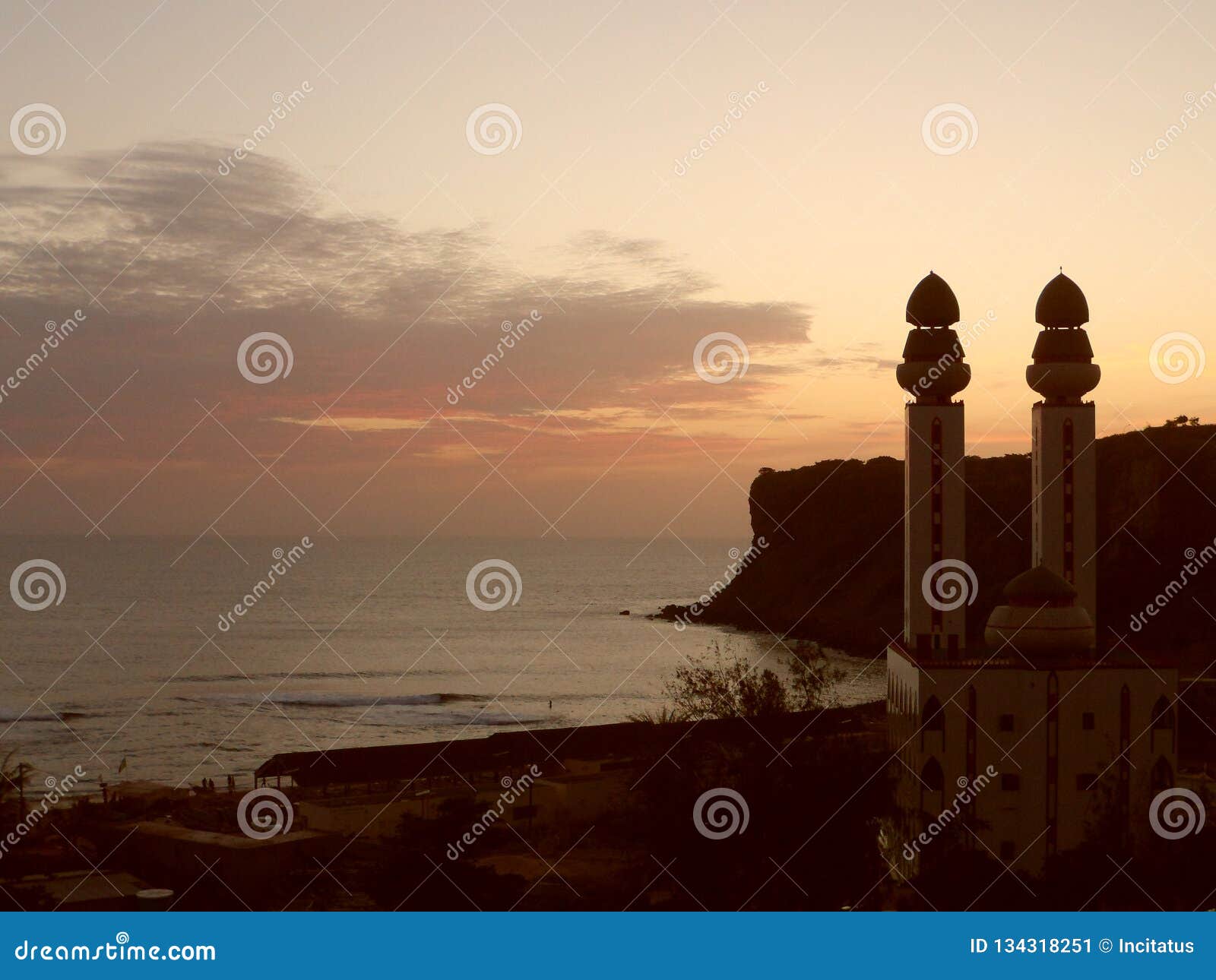 MOSQUE of DIVINITY in FRONT of DAKAR BEACH Stock Image - Image of ...