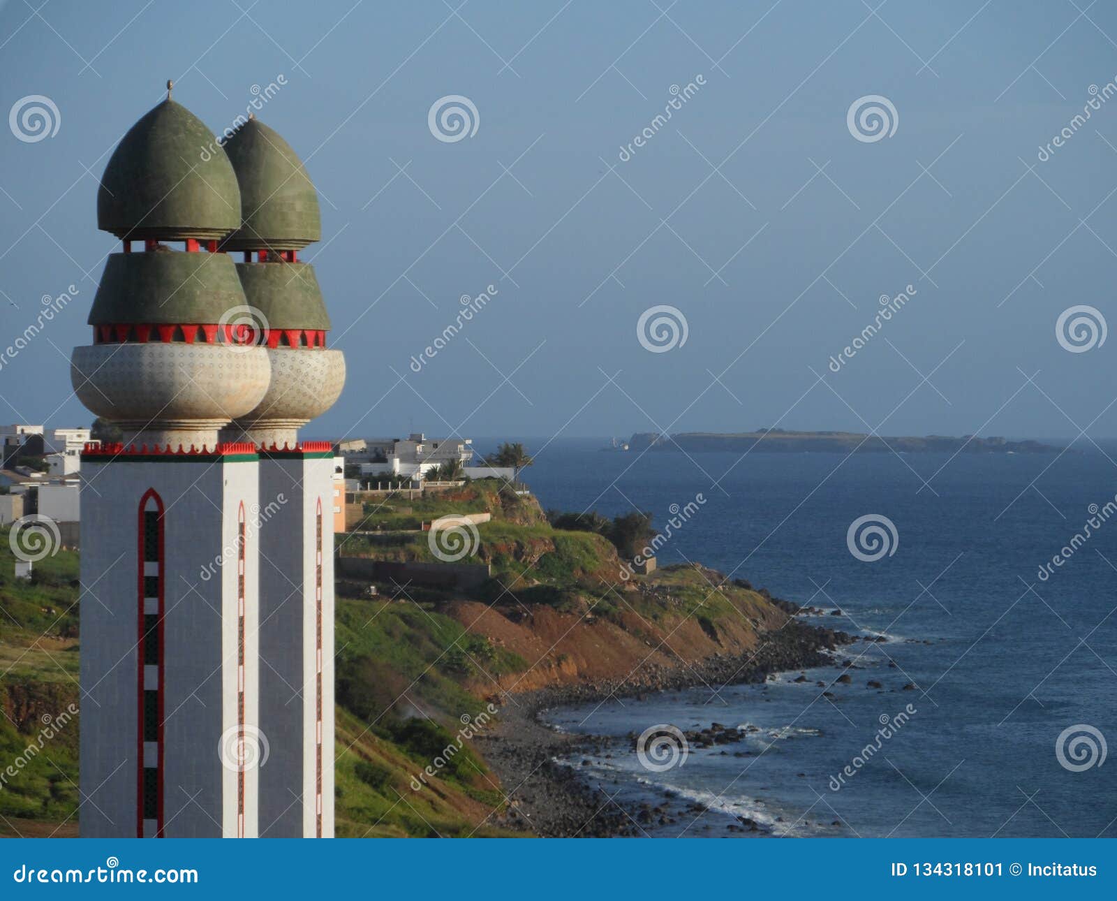 MOSQUE of DIVINITY in FRONT of DAKAR BEACH Stock Image - Image of color ...