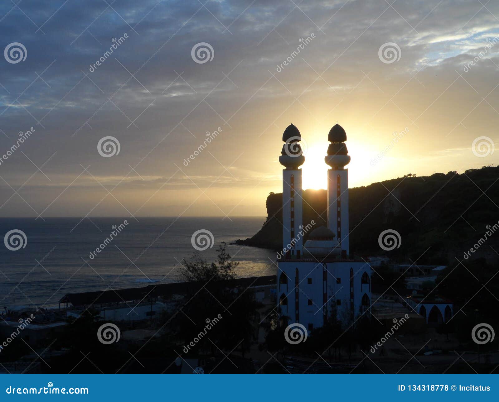 MOSQUE of DIVINITY in FRONT of DAKAR BEACH Stock Photo - Image of ...