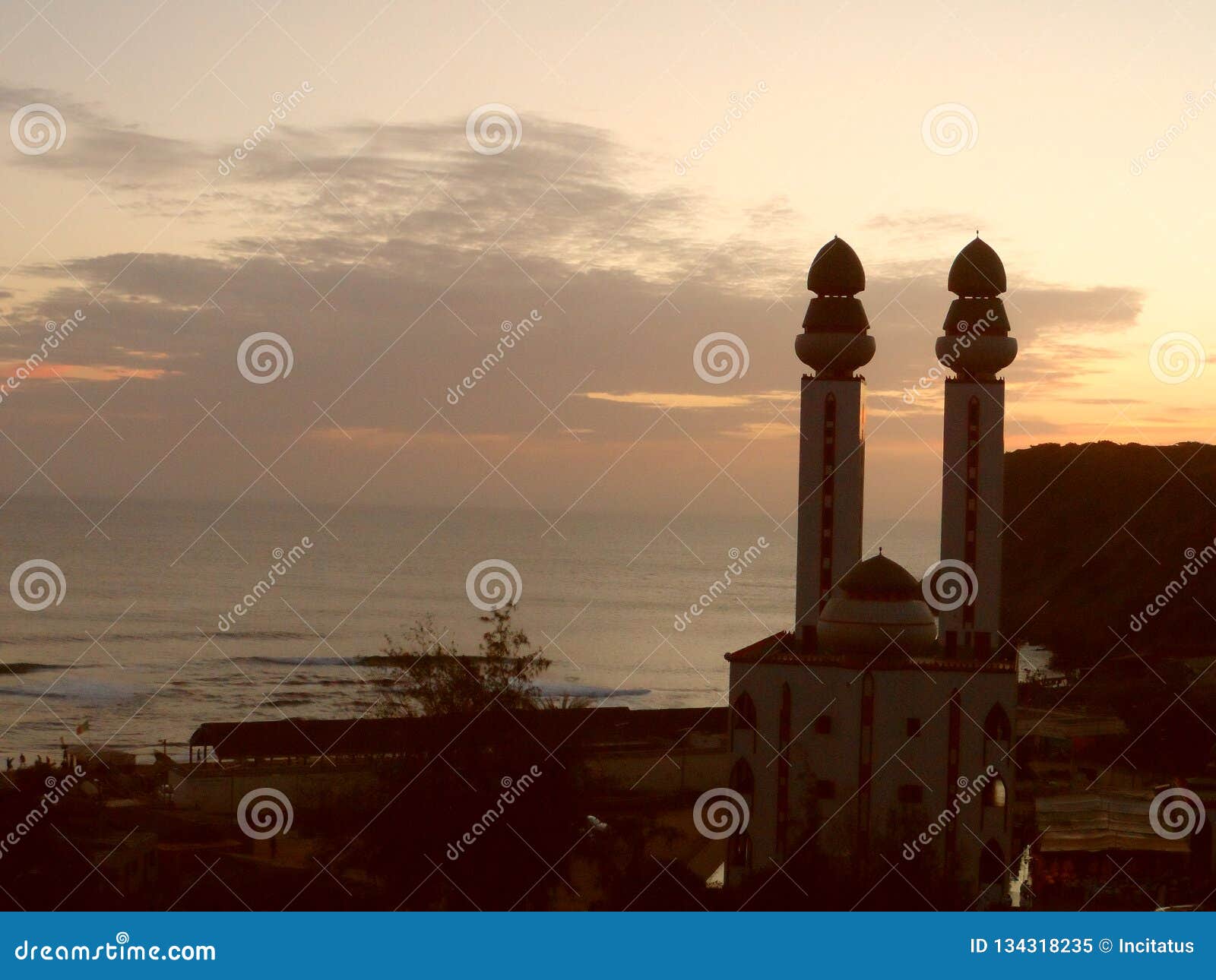 MOSQUE of DIVINITY in FRONT of DAKAR BEACH Stock Image - Image of ...
