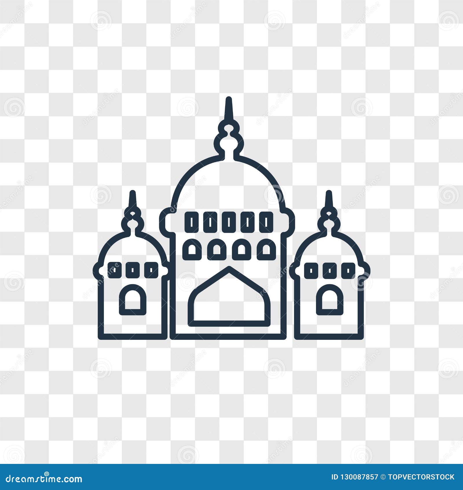 Mosque Domes Concept Vector Linear Icon Isolated on Transparent Stock ...