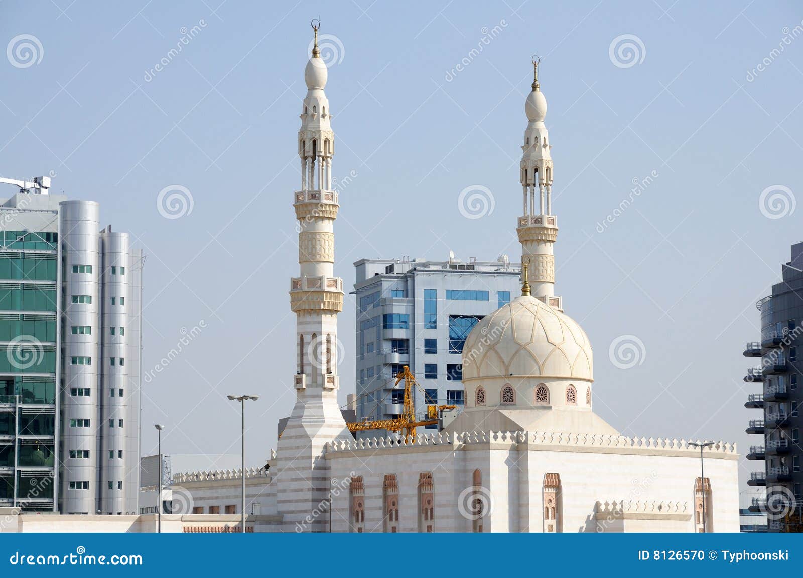 Mosque in Dubai city stock photo. Image of united, deira - 8126570