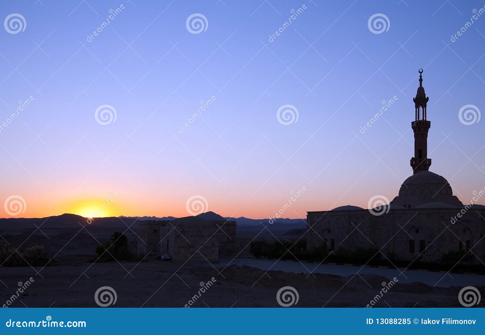 Mosque in the Egyptian Desert Stock Image - Image of africa, sundown ...