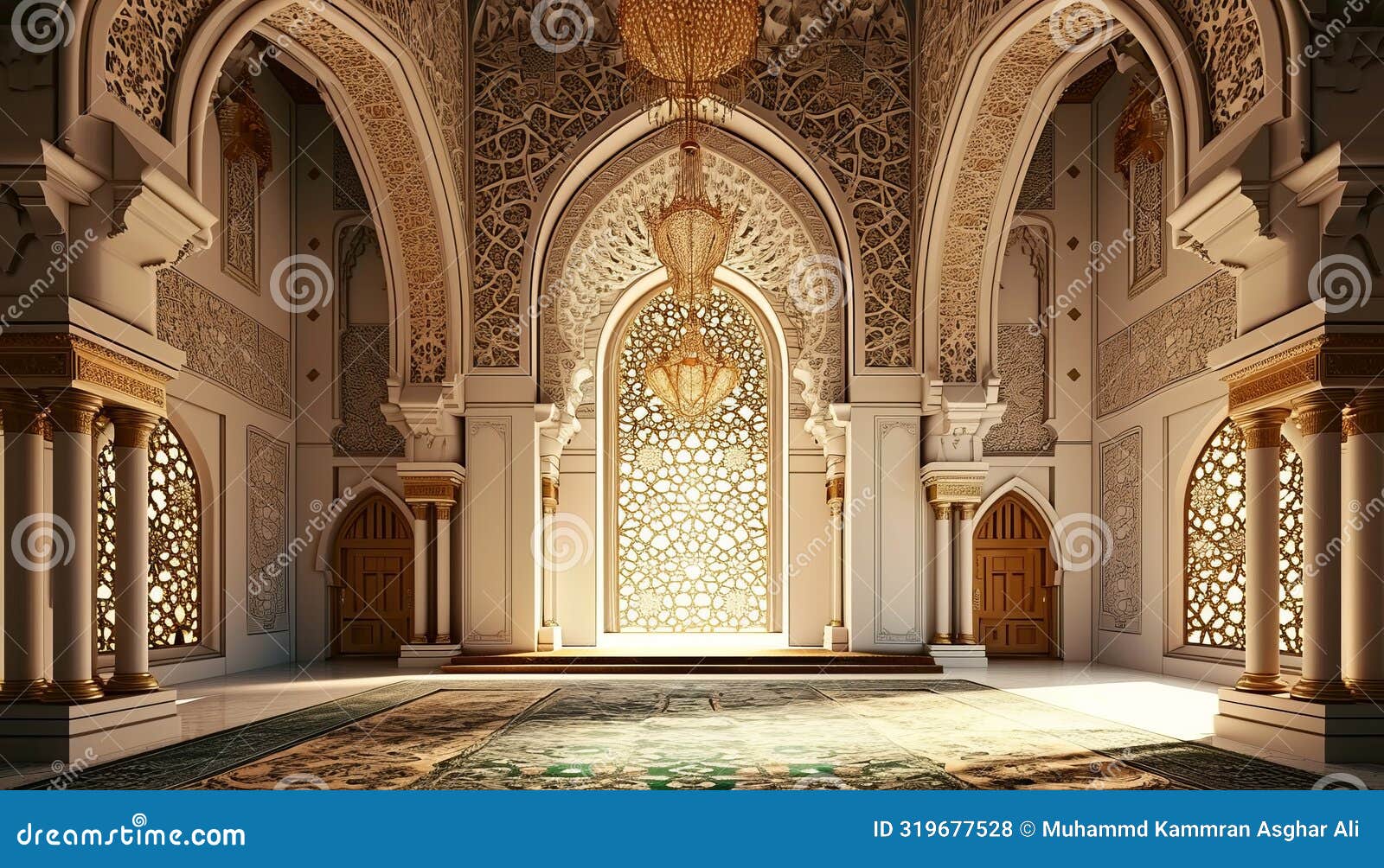 Mosque Element in Ornate Arabic, Islamic Architecture Style Interior ...