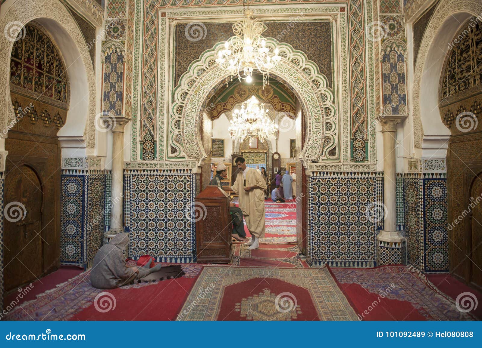 Mosque in Fez, Morocco editorial stock image. Image of rooms - 101092489