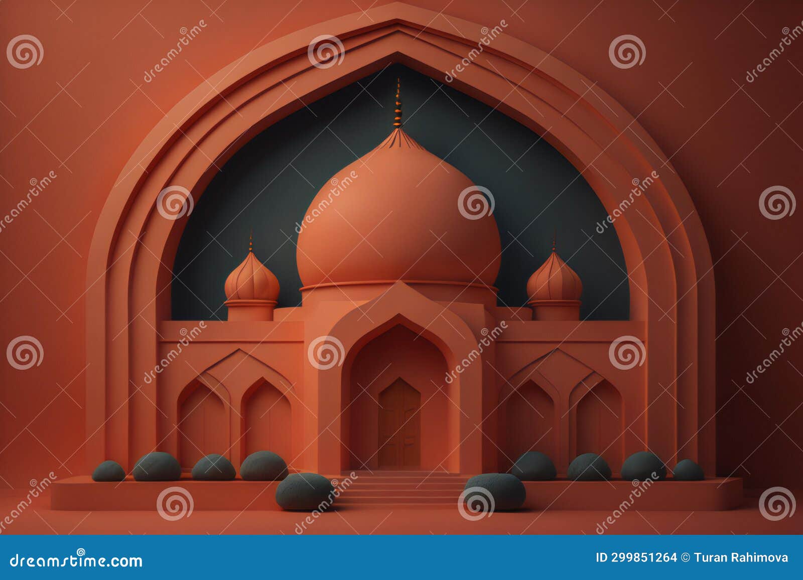 Mosque in the Form of an Arch. Islamic Background Stock Illustration ...