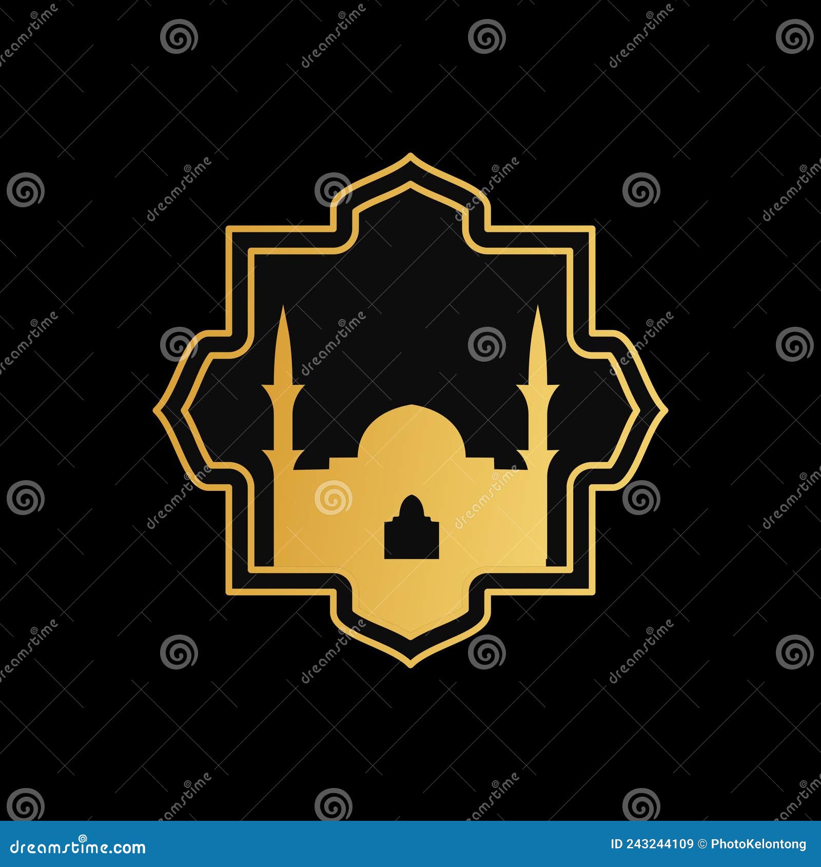 Mosque Ornament Illustration Stock Vector - Illustration of calligraphy ...
