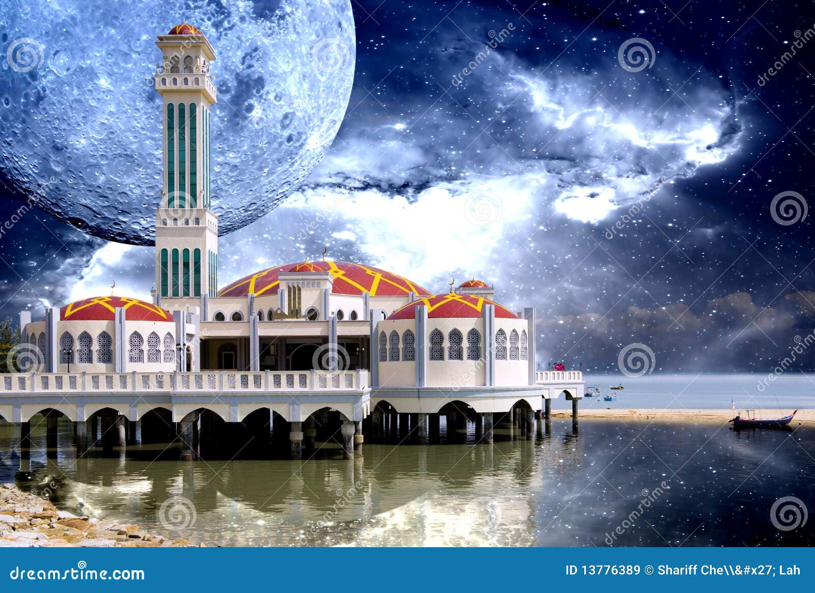 Mosque with Galactic Background Stock Image - Image of islamic, nebulae ...
