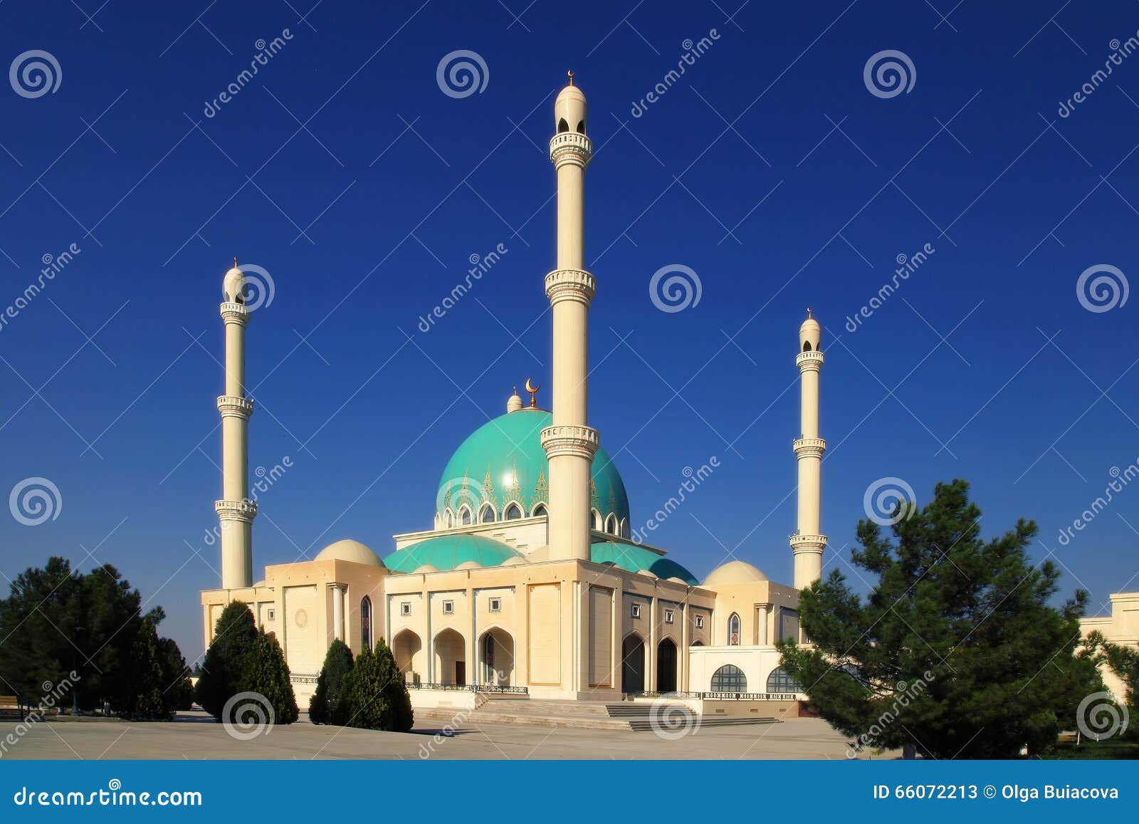 Mosque in Geok Depe. Turkmenistan. Stock Image - Image of blue, asian ...