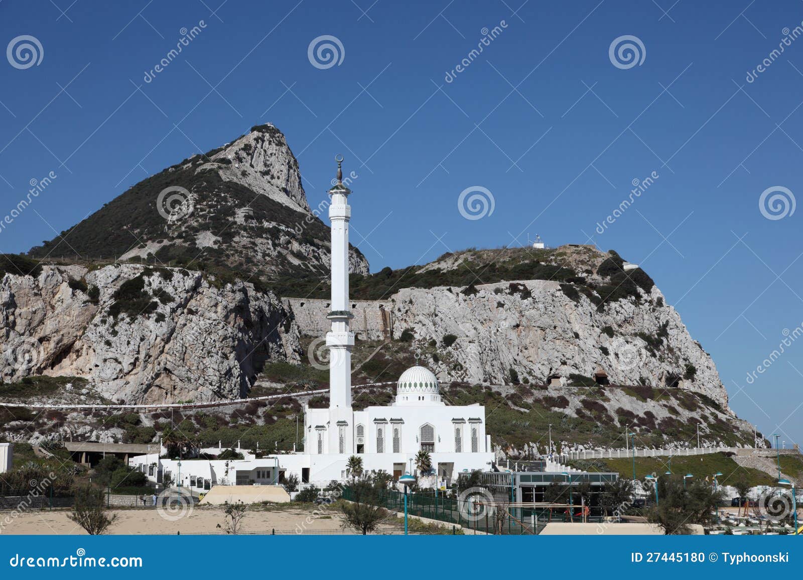 Mosque in Gibraltar stock photo. Image of white, mosque - 27445180