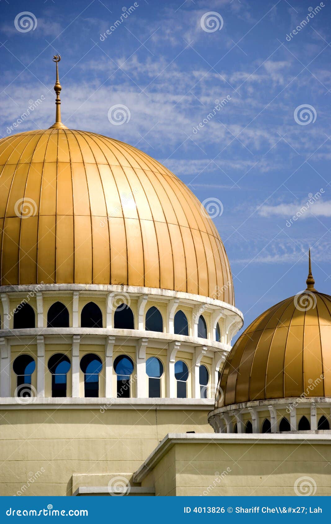 Mosque with golden domes stock photo. Image of large, outdoors - 4013826