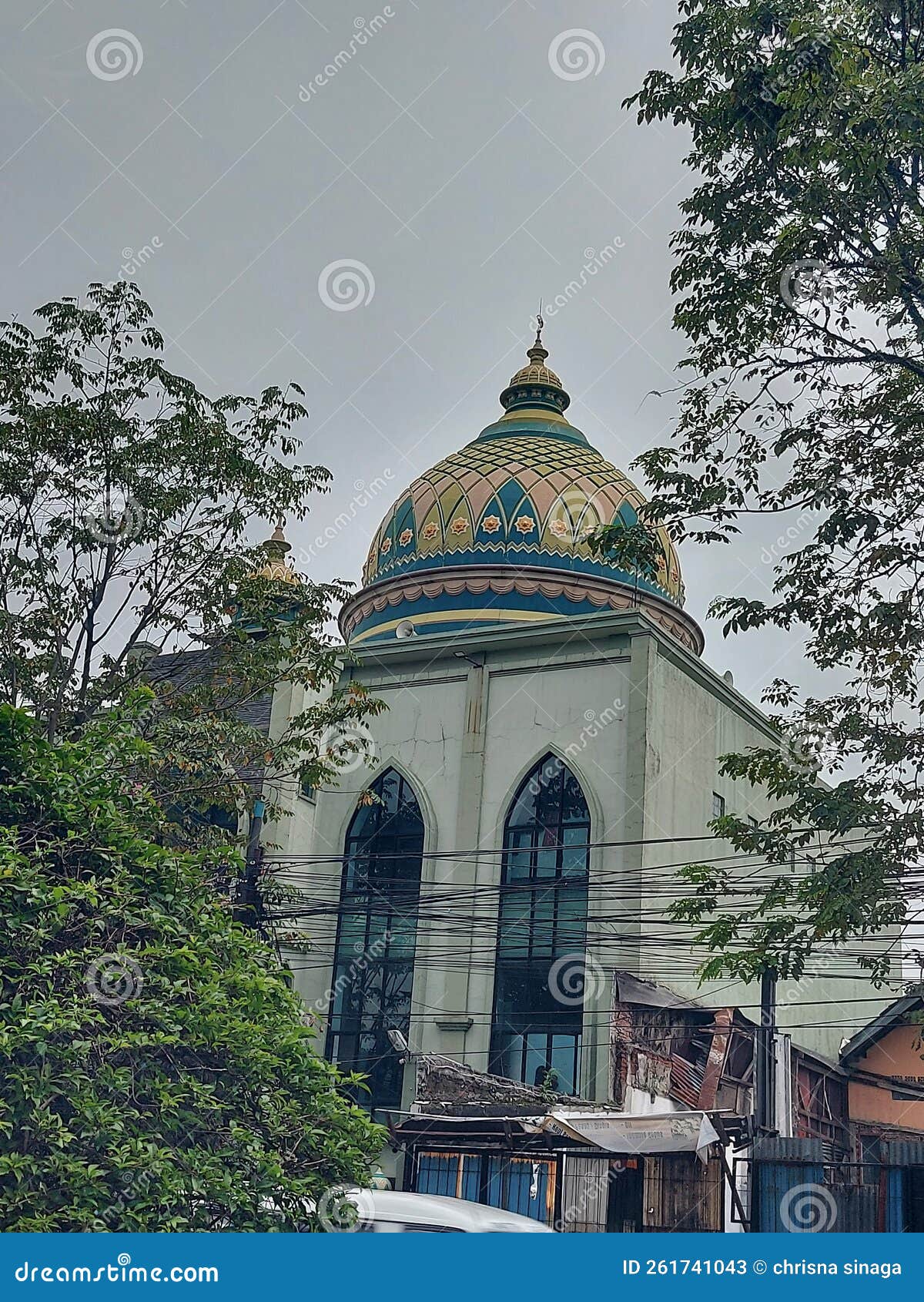 The Mosque among the Green Leaves Stock Image - Image of leaf, leaves ...