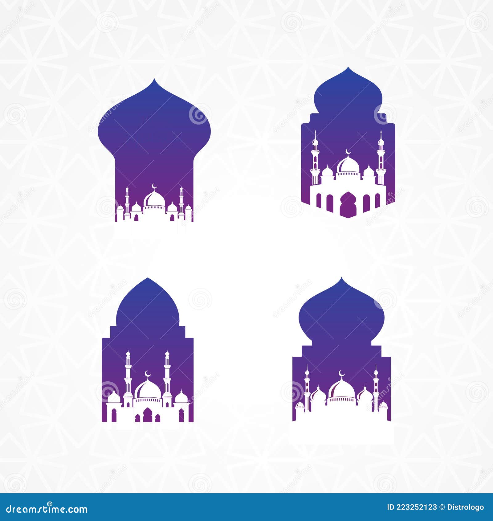 Mosque Greeting Card Frame Background Design Isolated On Mosque Door ...
