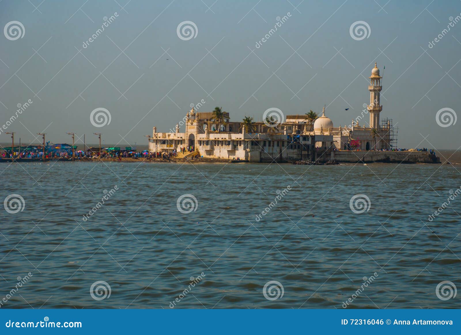 Mosque Haji Ali. Mumbai, India. Stock Photo - Image of haji, outdoors ...