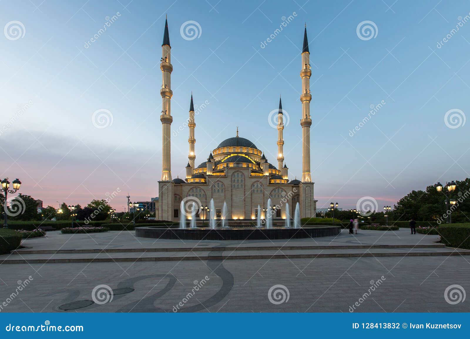 Mosque `Heart Of Chechnya` Akhmad Kadyrov Mosque. Grozny, The Capital ...