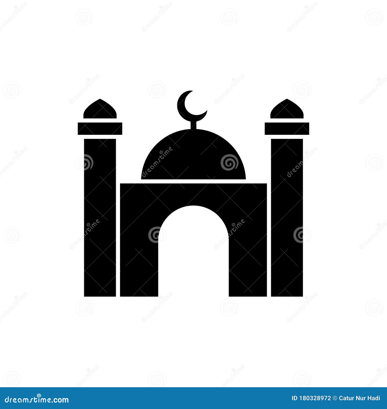 Mosque Icon Flat Vector Template Design Trendy Stock Vector ...