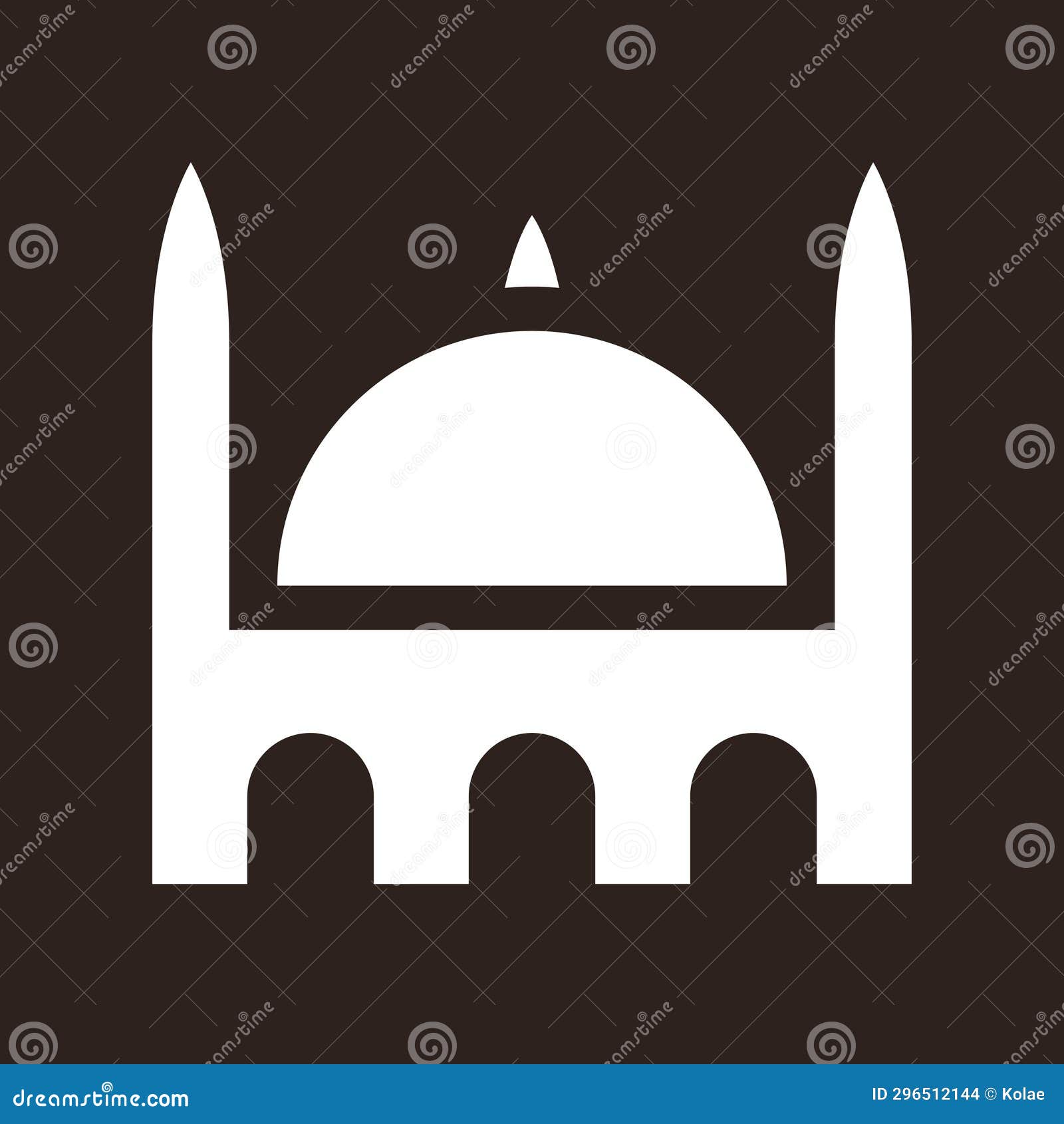 Mosque icon stock illustration. Illustration of islamic - 296512144