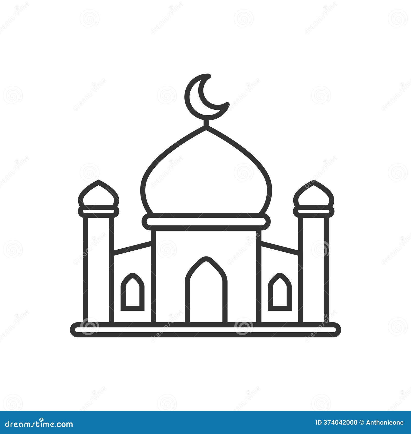 Mosque Icon Silhouette Set Vector Ramadhan Kareem | CartoonDealer.com ...