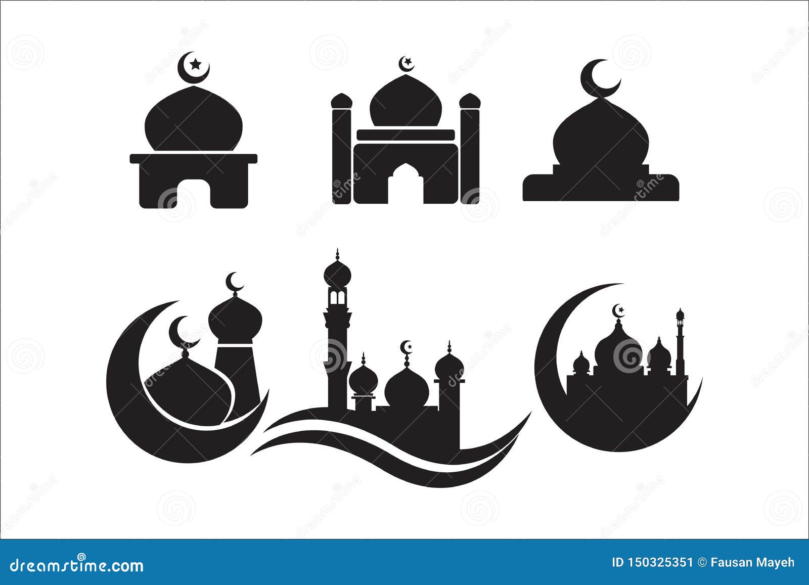 Mosque Icon Set. Mosque Icon Vector Icons Stock Vector - Illustration ...