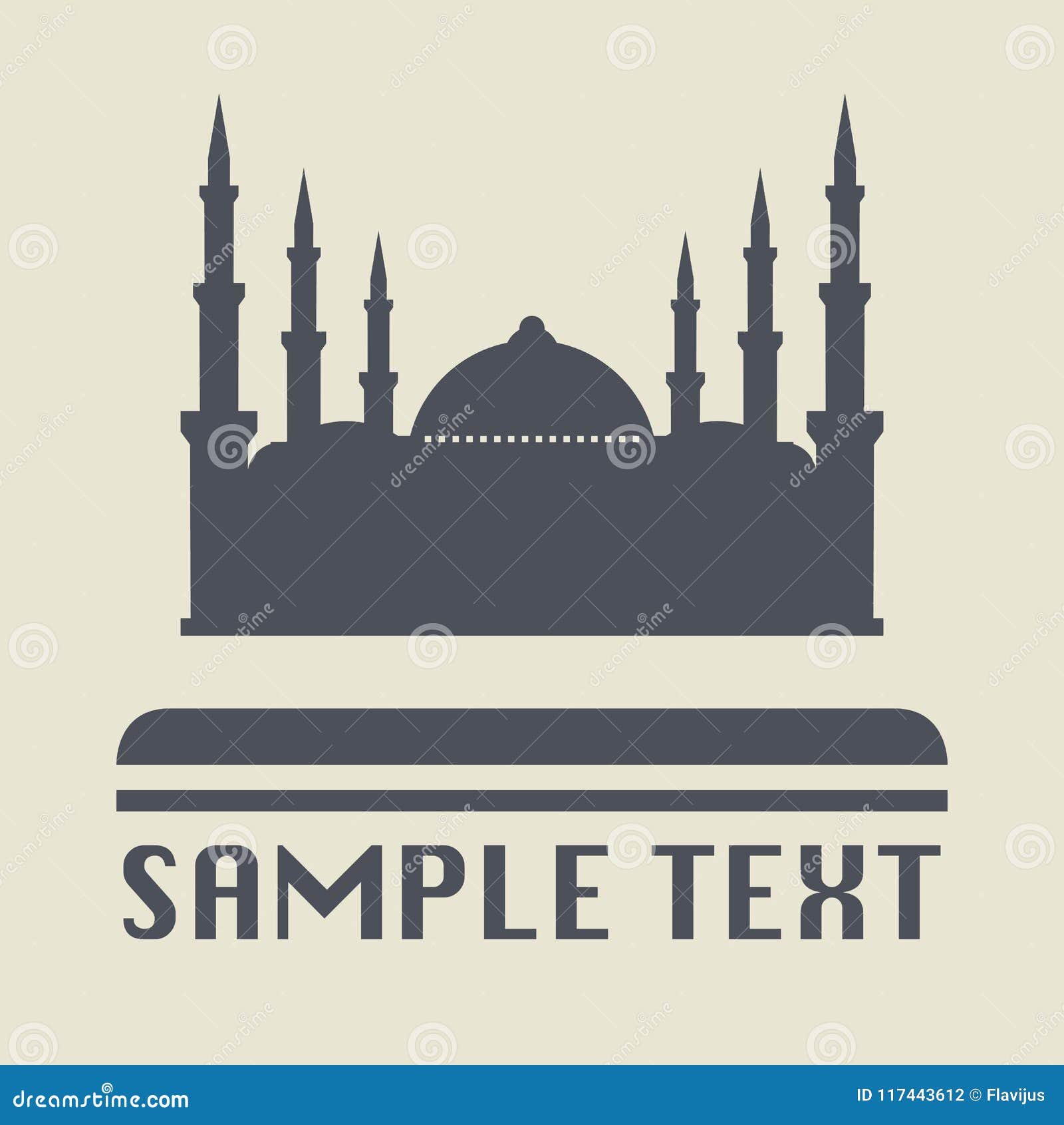 Mosque icon or sign stock vector. Illustration of banner - 117443612