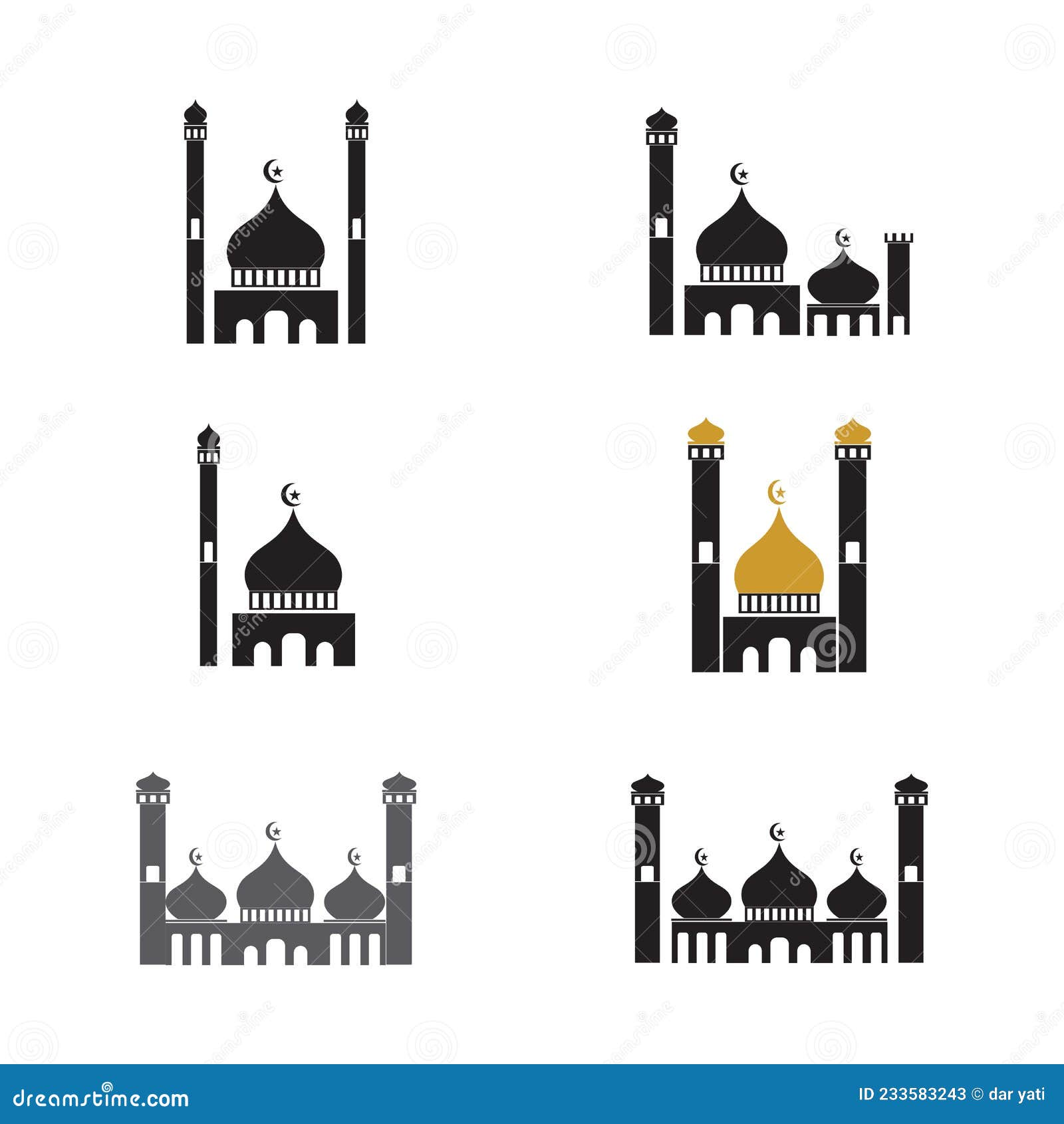 Mosque Icon Vector Illustration Design Template Stock Vector ...