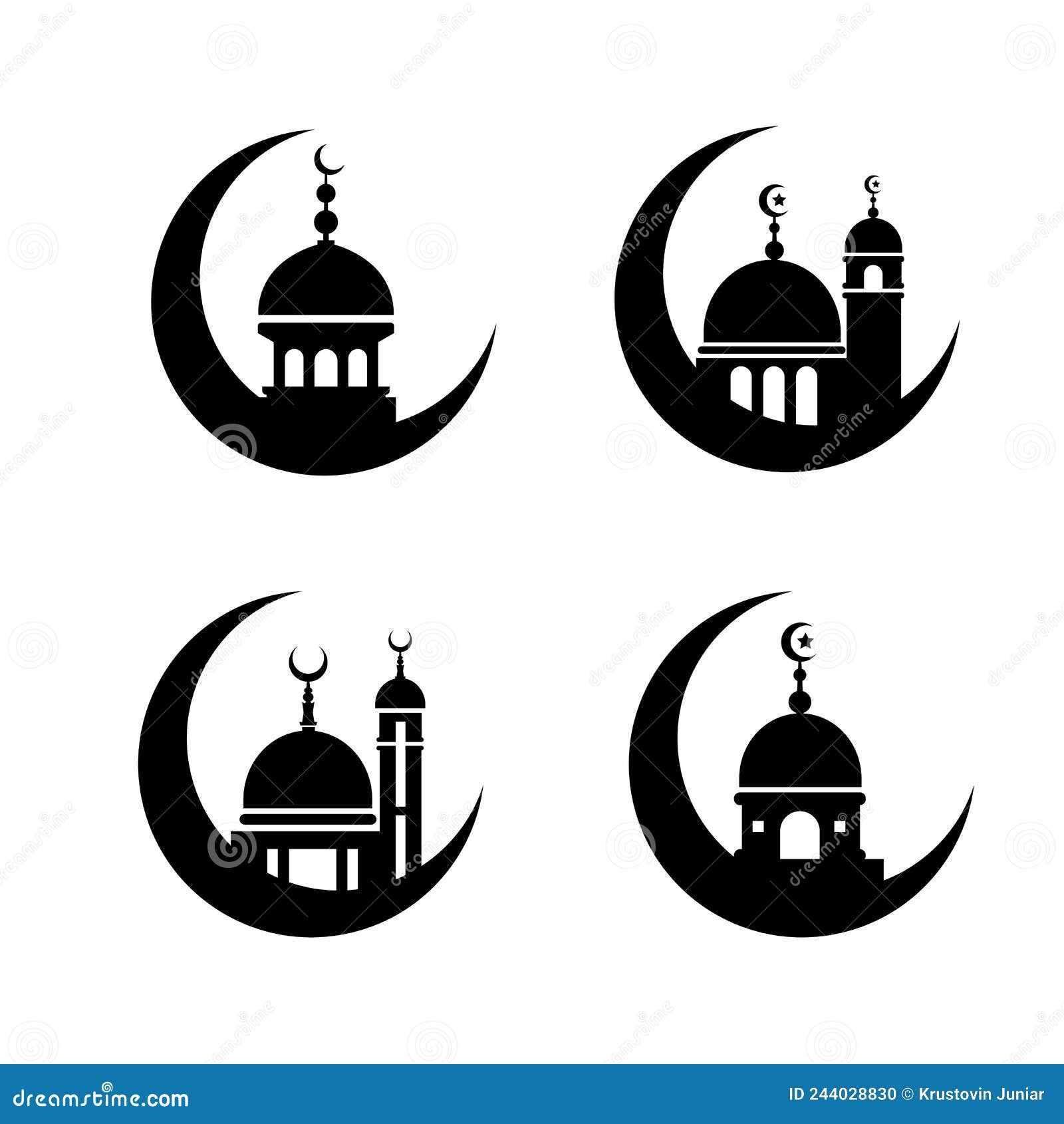 Mosque Icon Flat Design Vector Illustration, Islamic Building Mosque ...